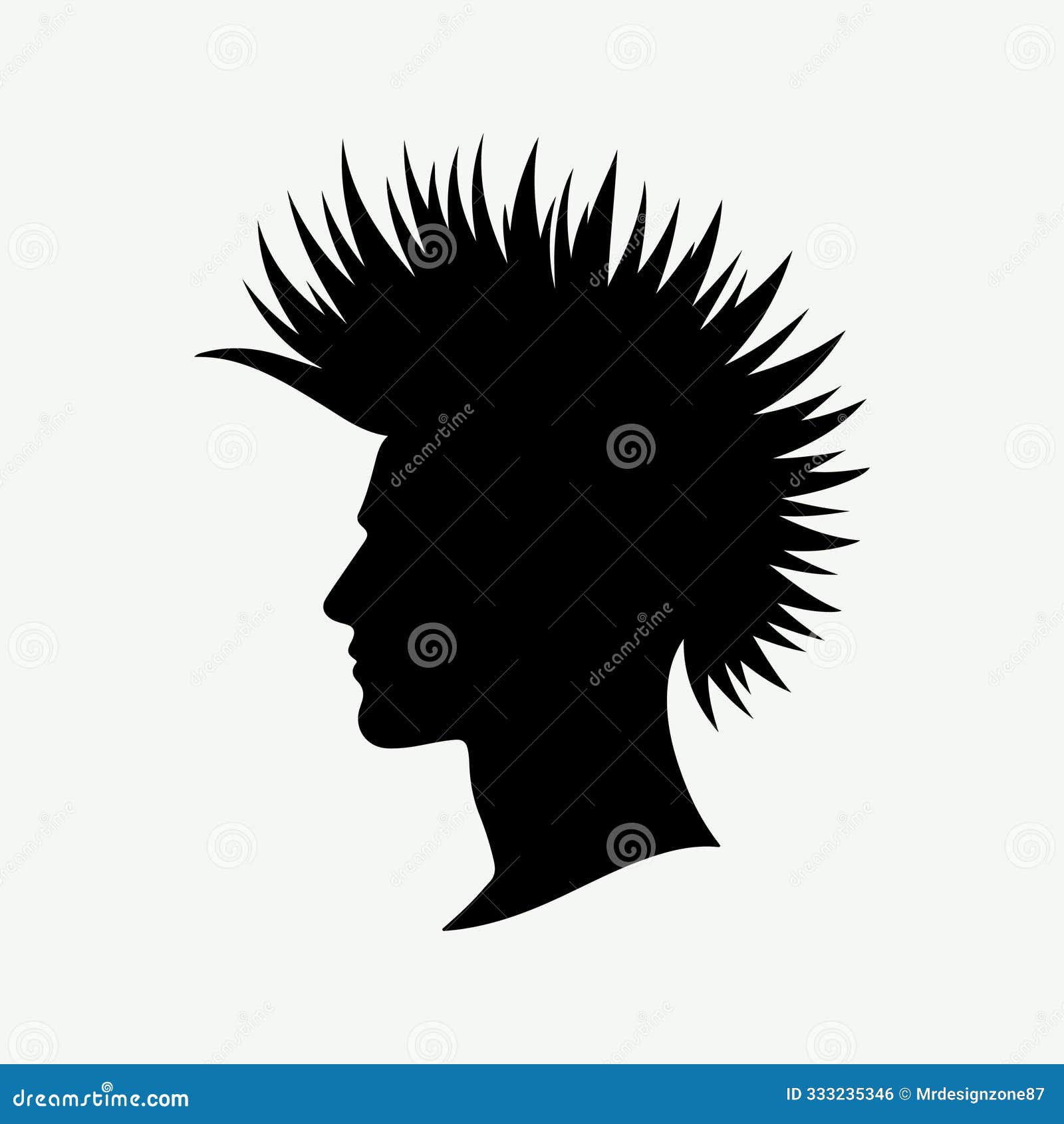 Black Pompadour Hairstyle Silhouette Vector Illustration, With A White ...
