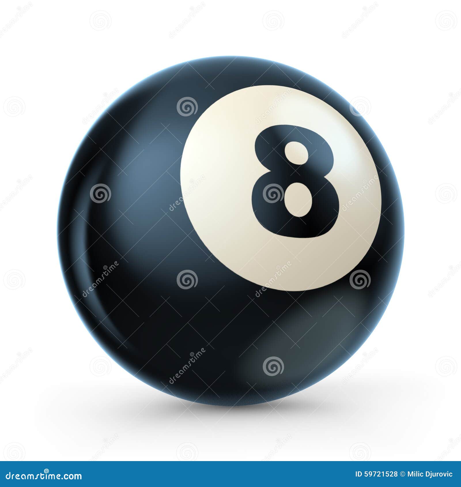 Black Pool Game Ball With Number 8. 3D Royalty-Free Illustration ...