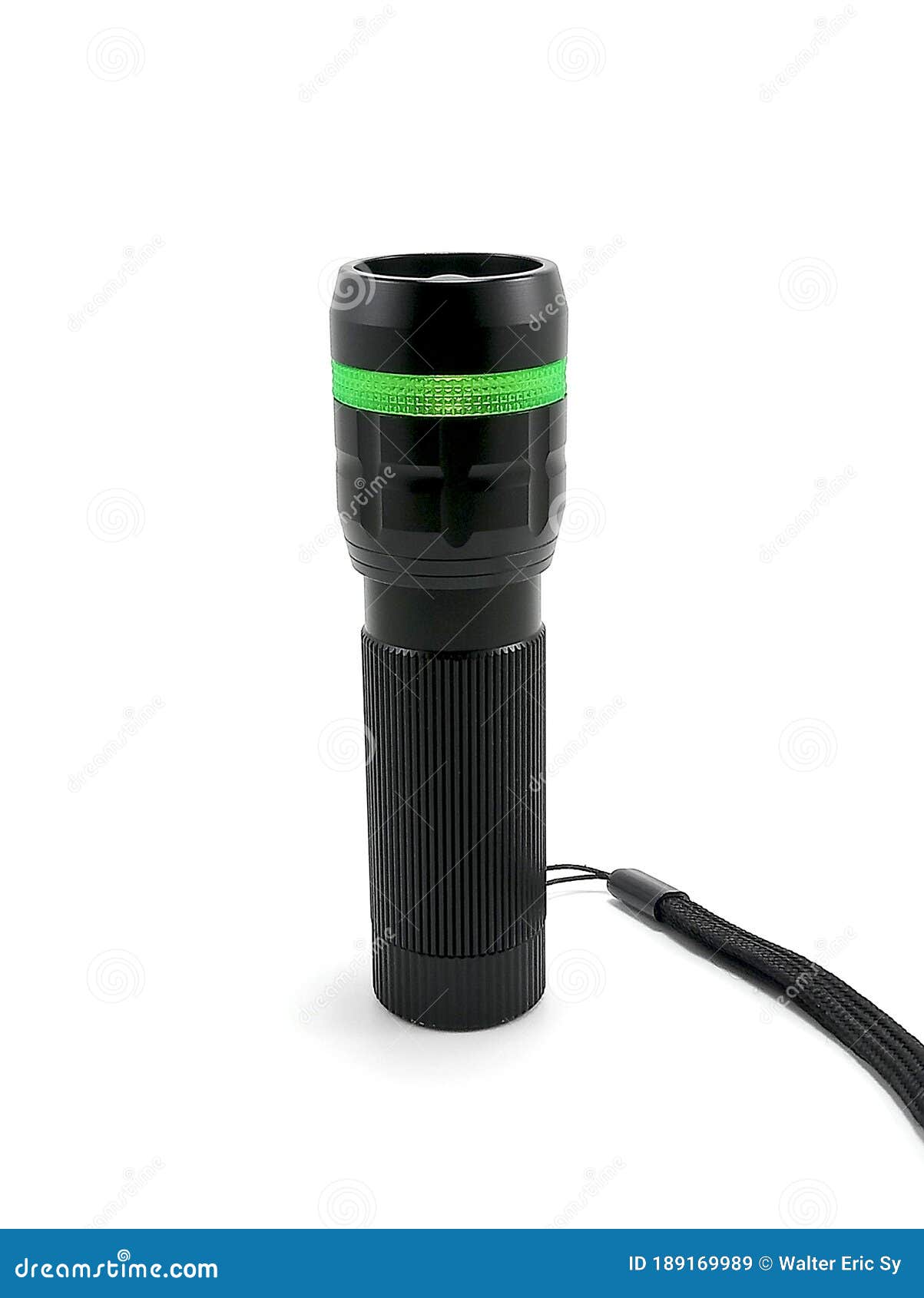 Black Portable Light Emitting Diode Flashlight Stock Image - Image of ...