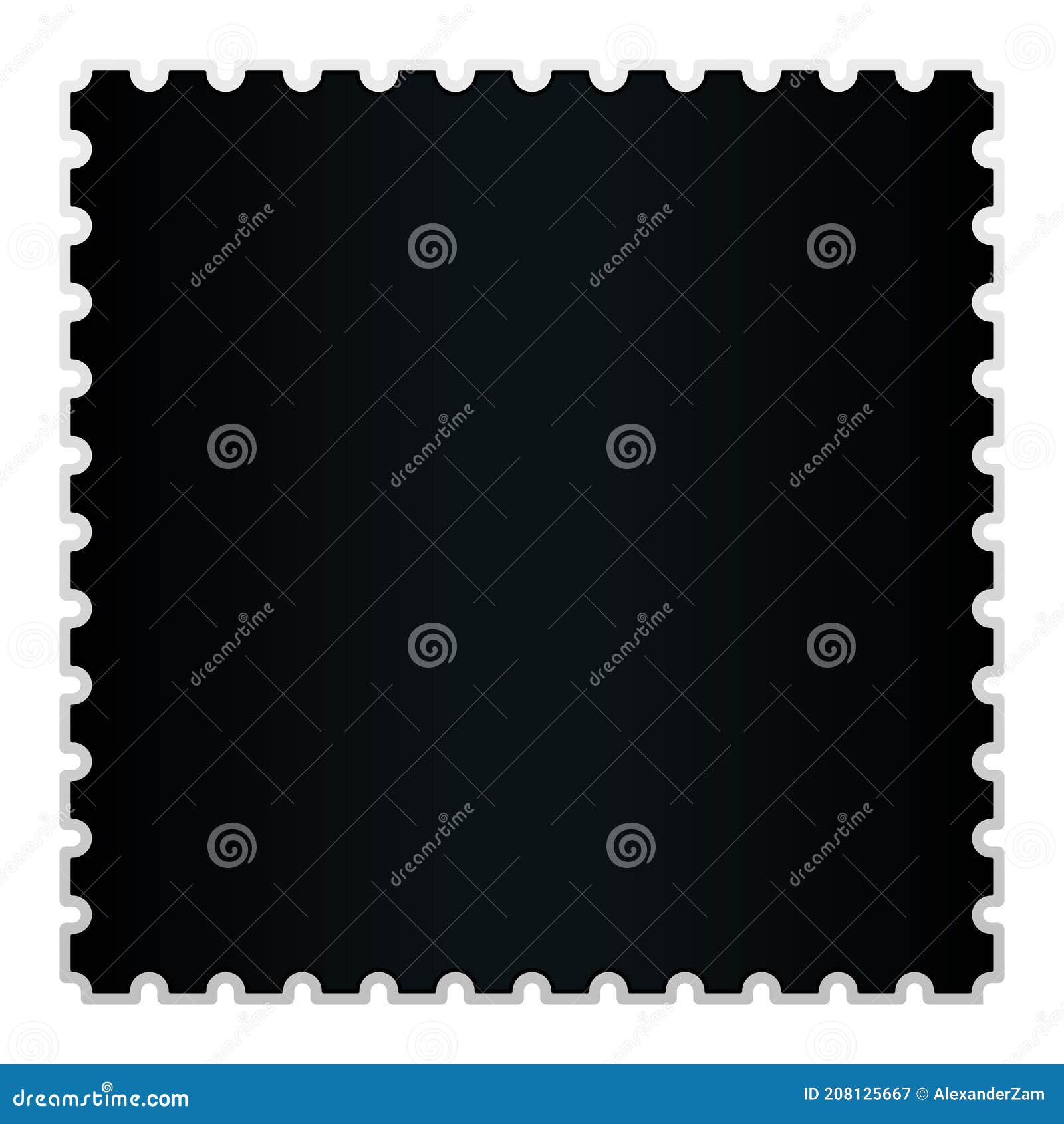 Black postage stamp stock vector. Illustration of template - 208125667