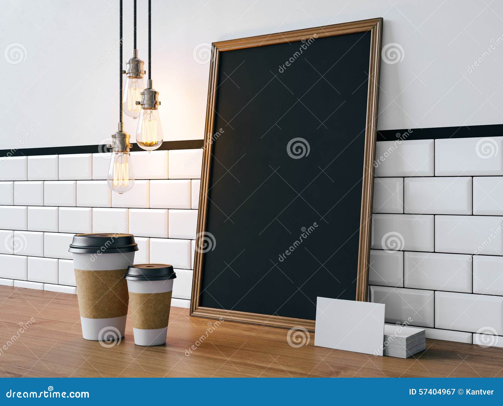 Black Poster with Blank White Elements. 3d Stock Image - Image of empty ...