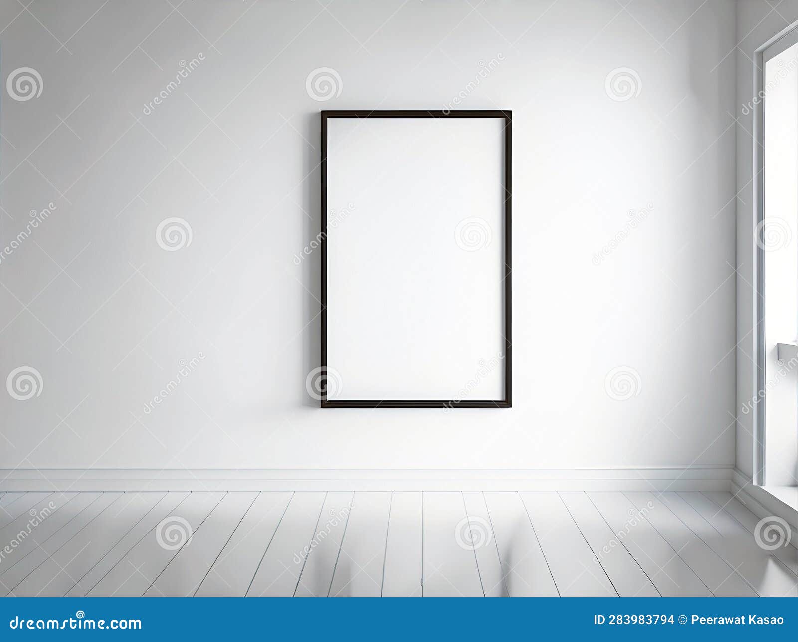 Black Poster Frame in Empty Room Stock Illustration - Illustration of ...