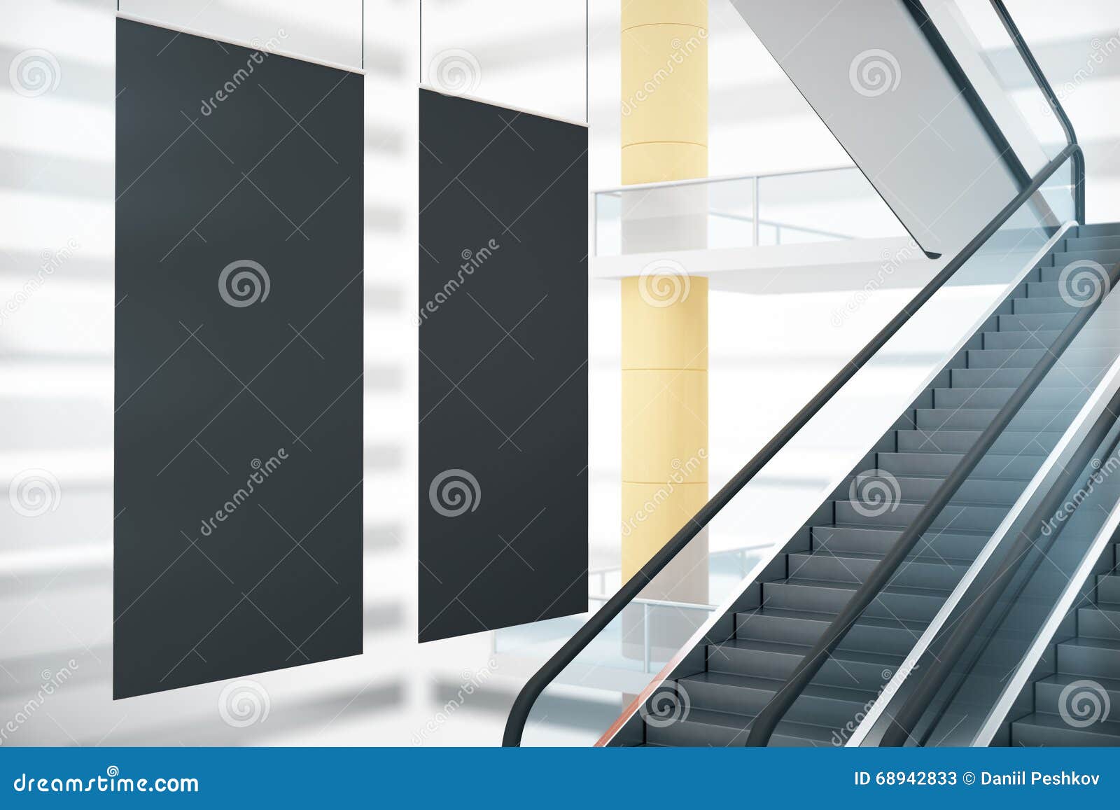 Black Posters and Staircase Stock Illustration - Illustration of ...