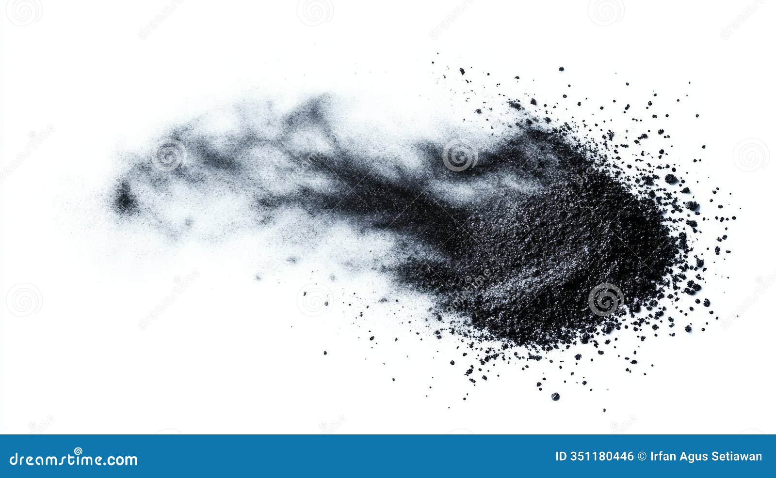 Black Powder Dispersion on White Background Stock Illustration ...