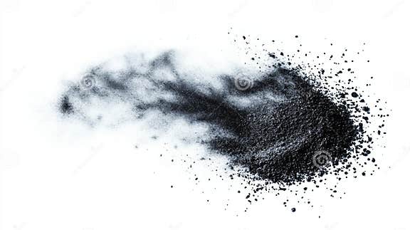Black Powder Dispersion on White Background Stock Illustration ...