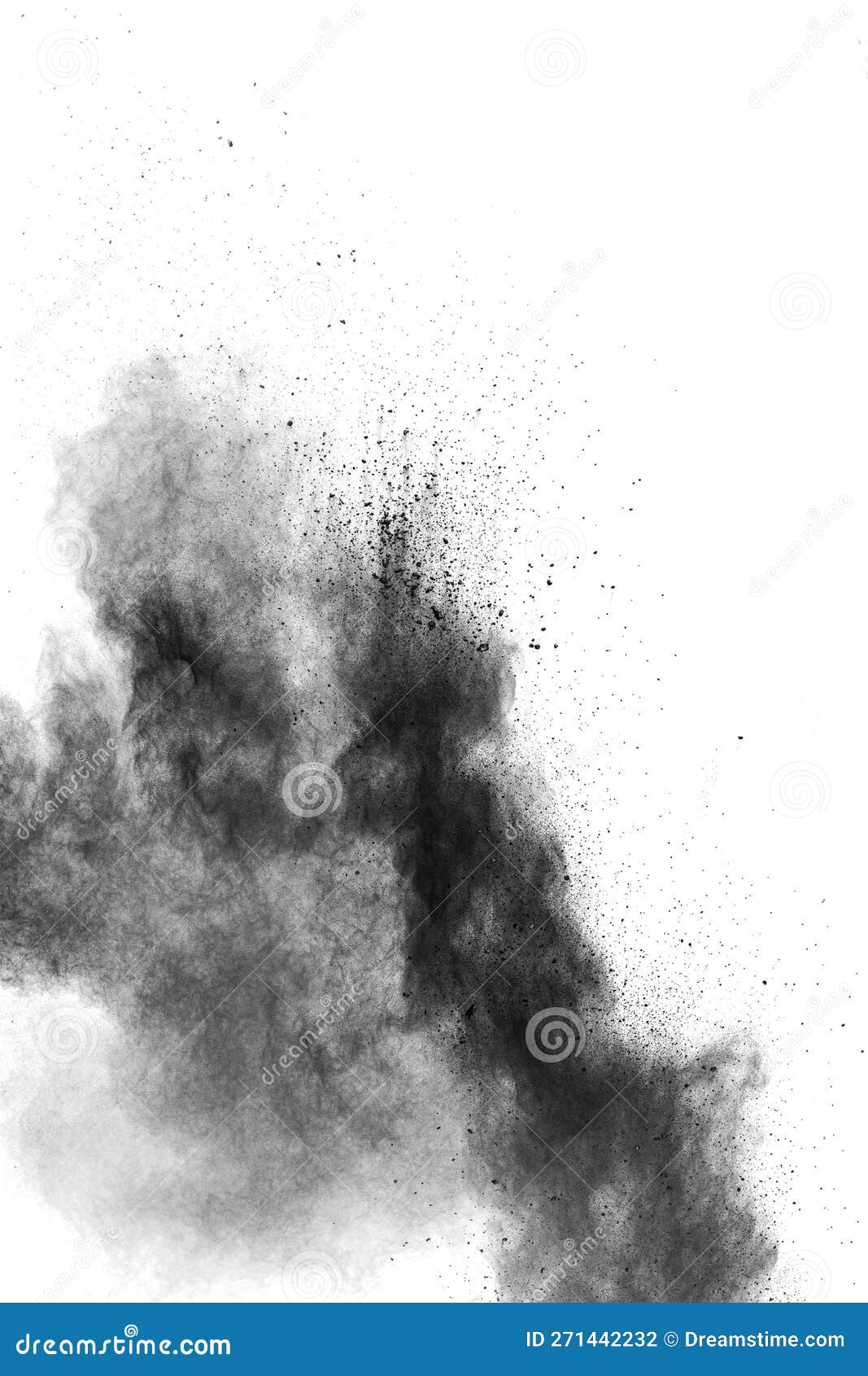 Black Powder Dust Splashing.Black Particles Splattered on White ...