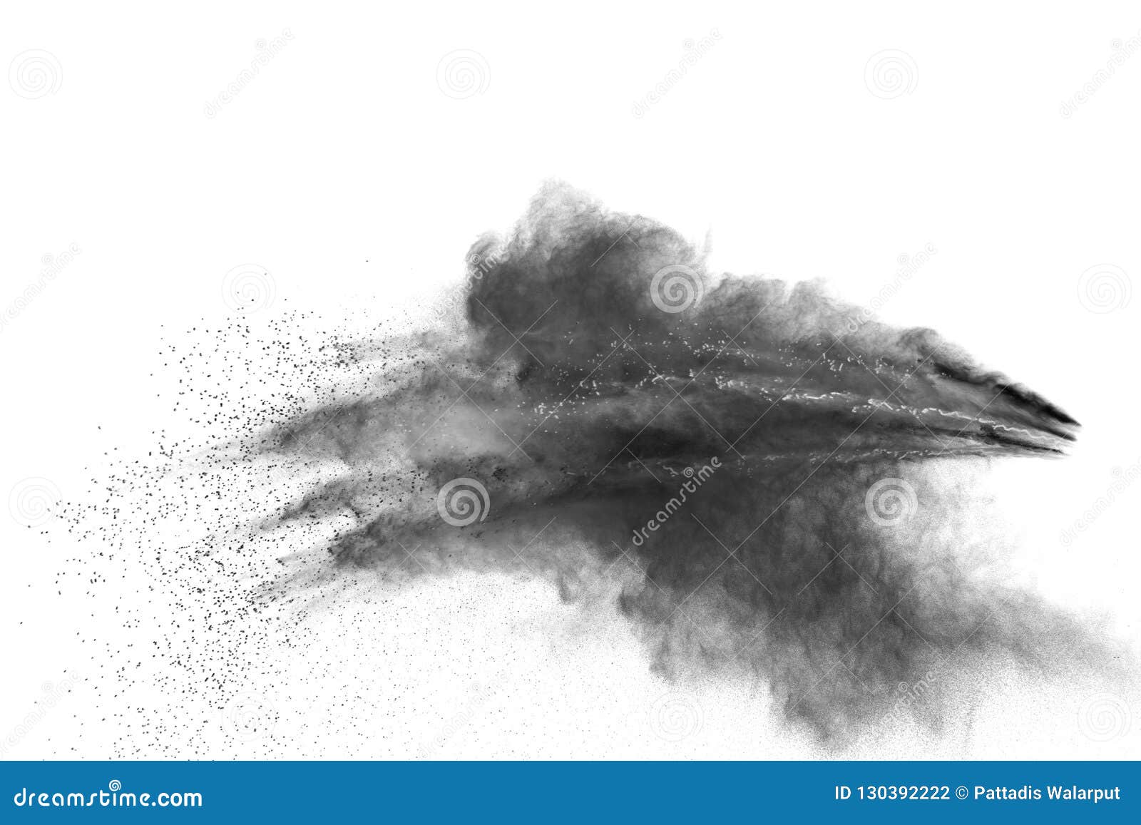 Black Powder Explosion Against White Background. Stock Photo - Image of ...