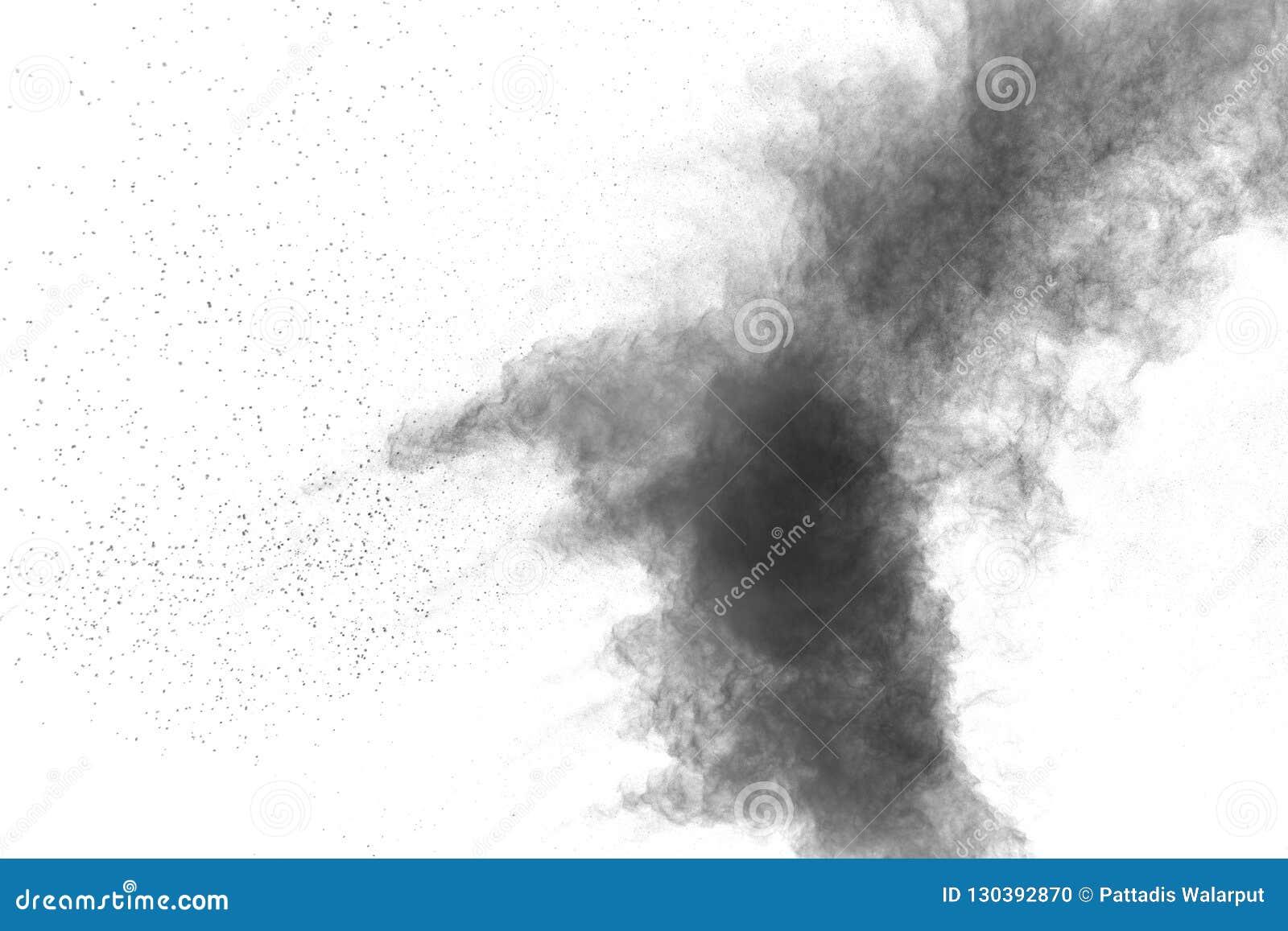 Black Powder Explosion Against White Background. Stock Photo - Image of ...