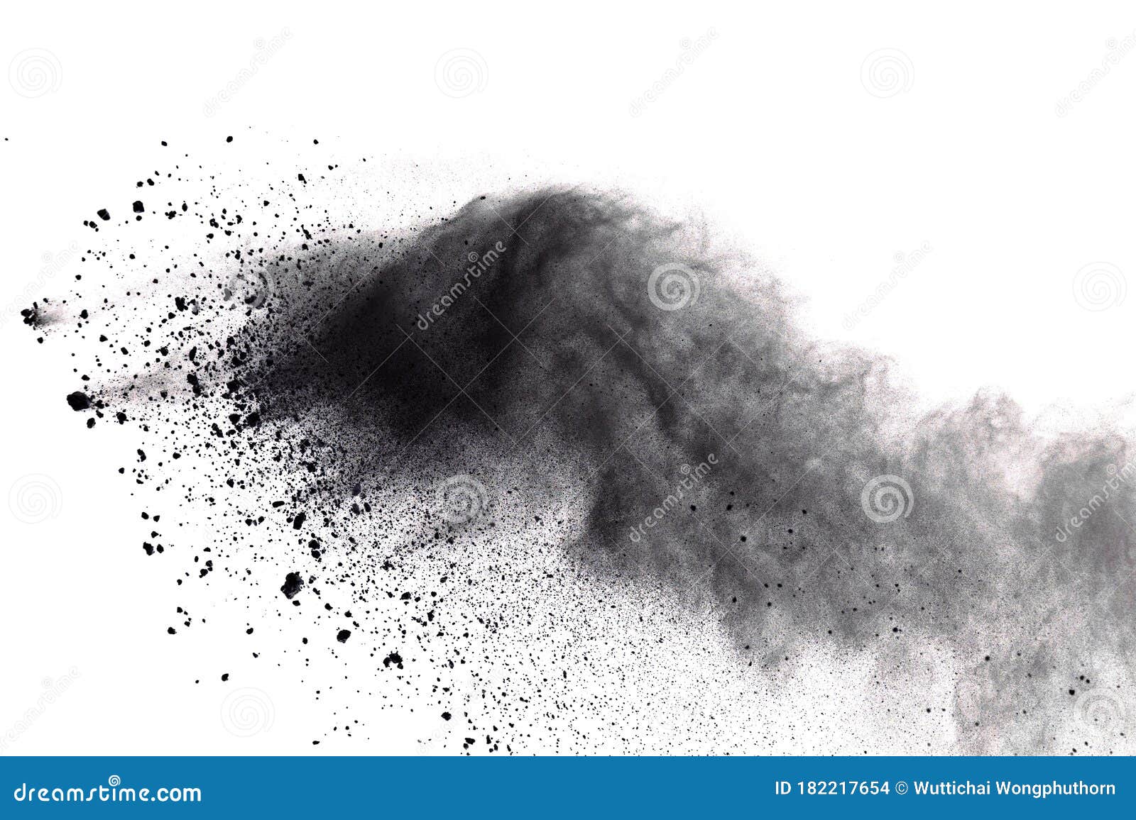 Black Powder Explosion. Closeup of Black Dust Particles Explode ...