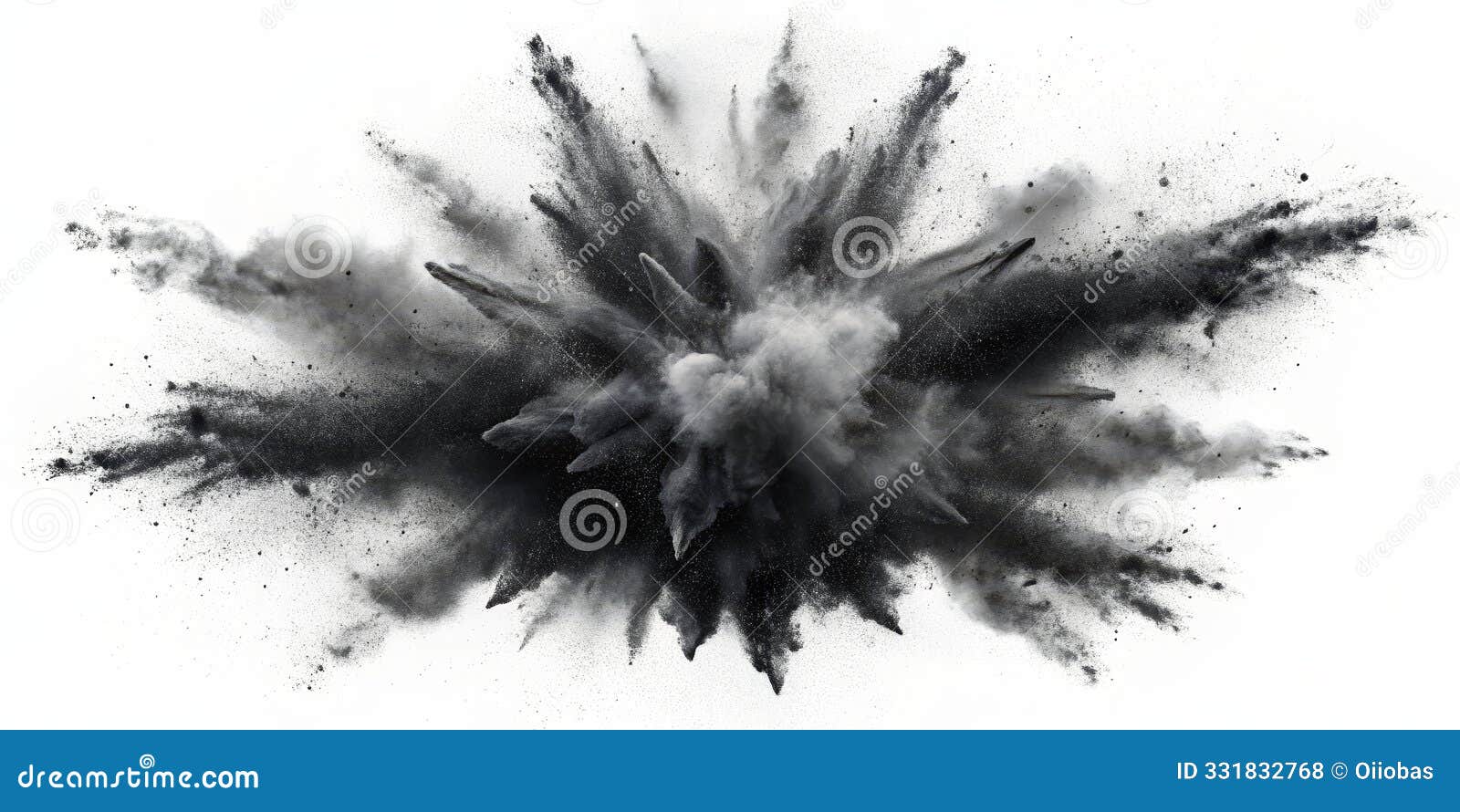 Black Powder Explosion Isolated on White Background, Explosion , Dust ...