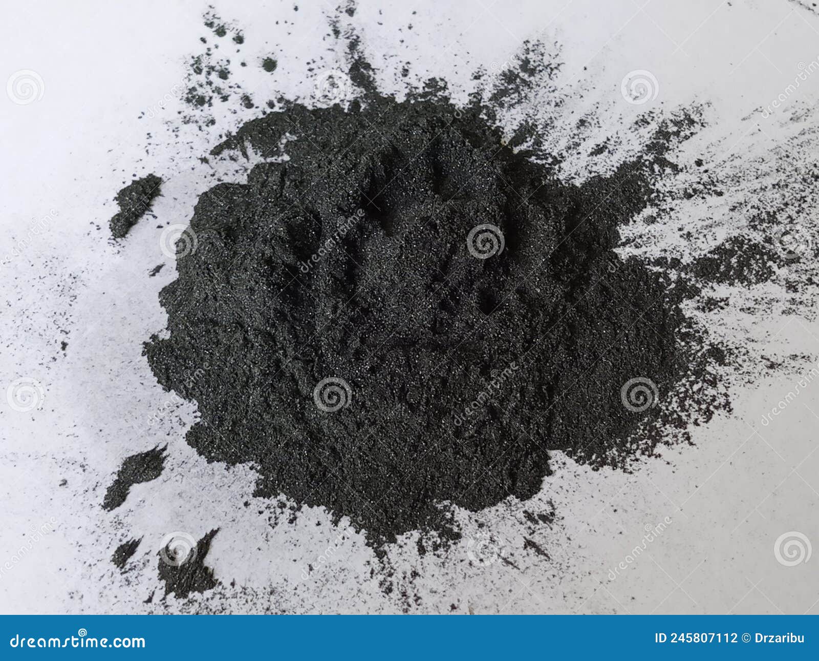 Black Powder on a White Paper Stock Photo - Image of iron, black: 245807112