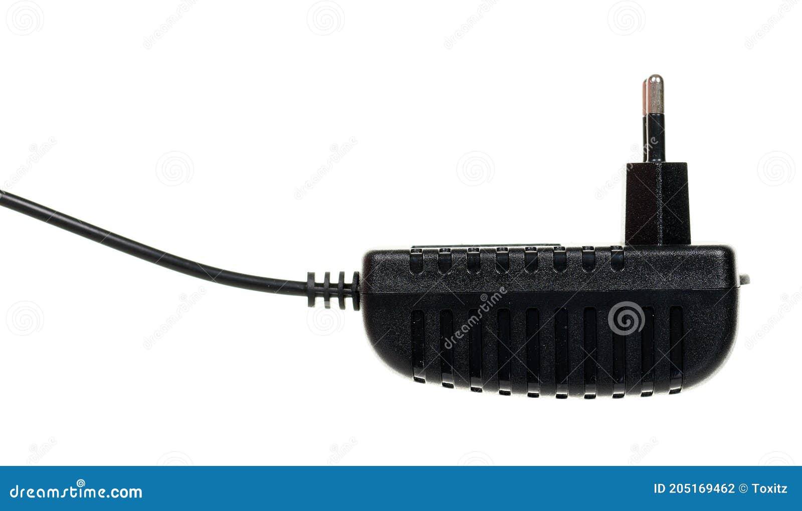 Black Power Adapter Isolated on White Background Stock Photo - Image of ...