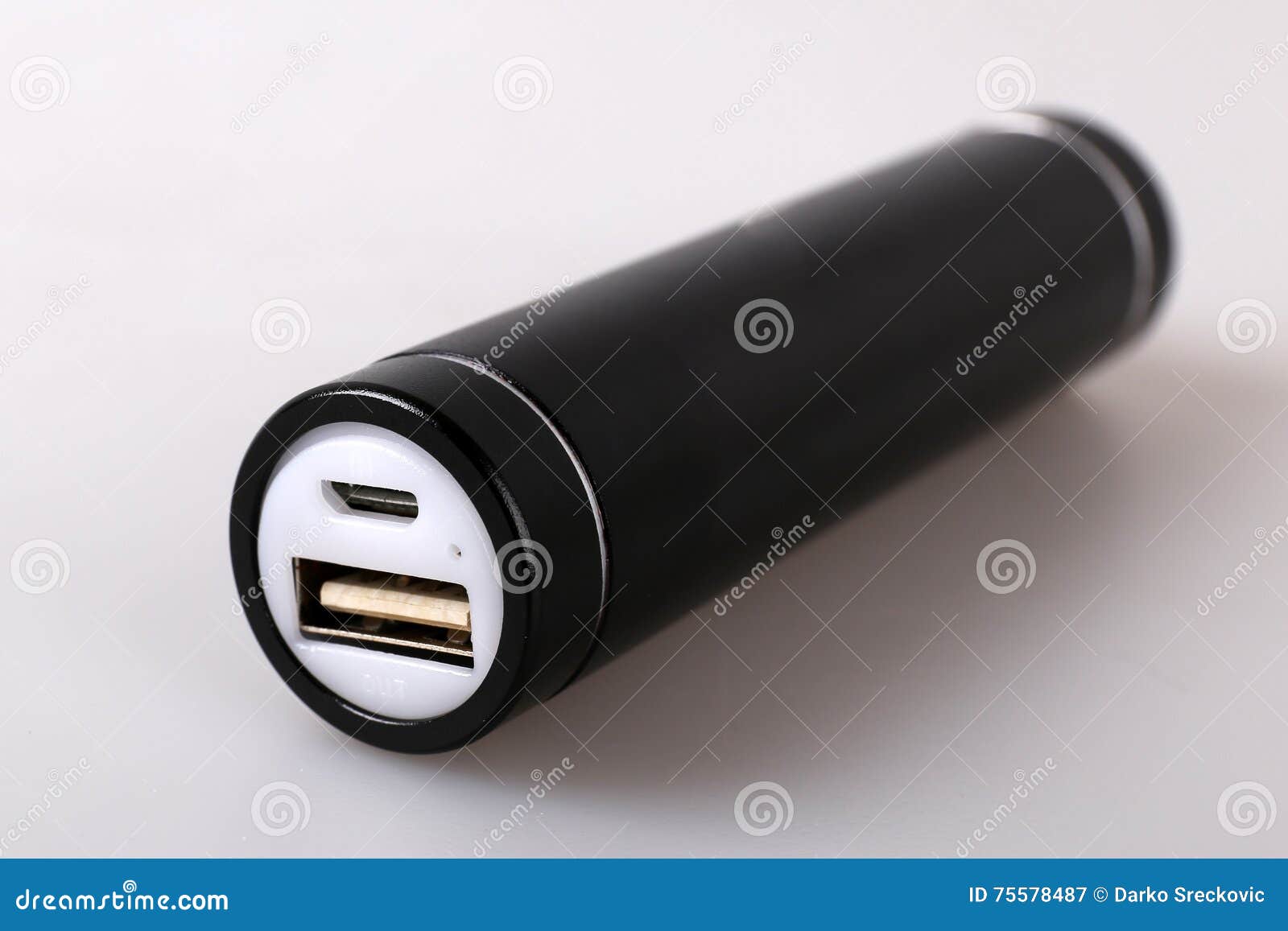 Black Power Bank for Charging Mobile Devices Stock Image - Image of ...