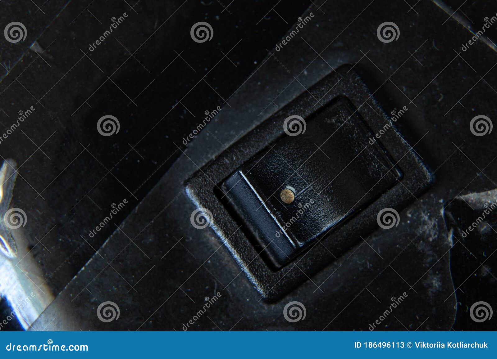Black Power Button on Plastic Lamps Close-up Stock Image - Image of ...