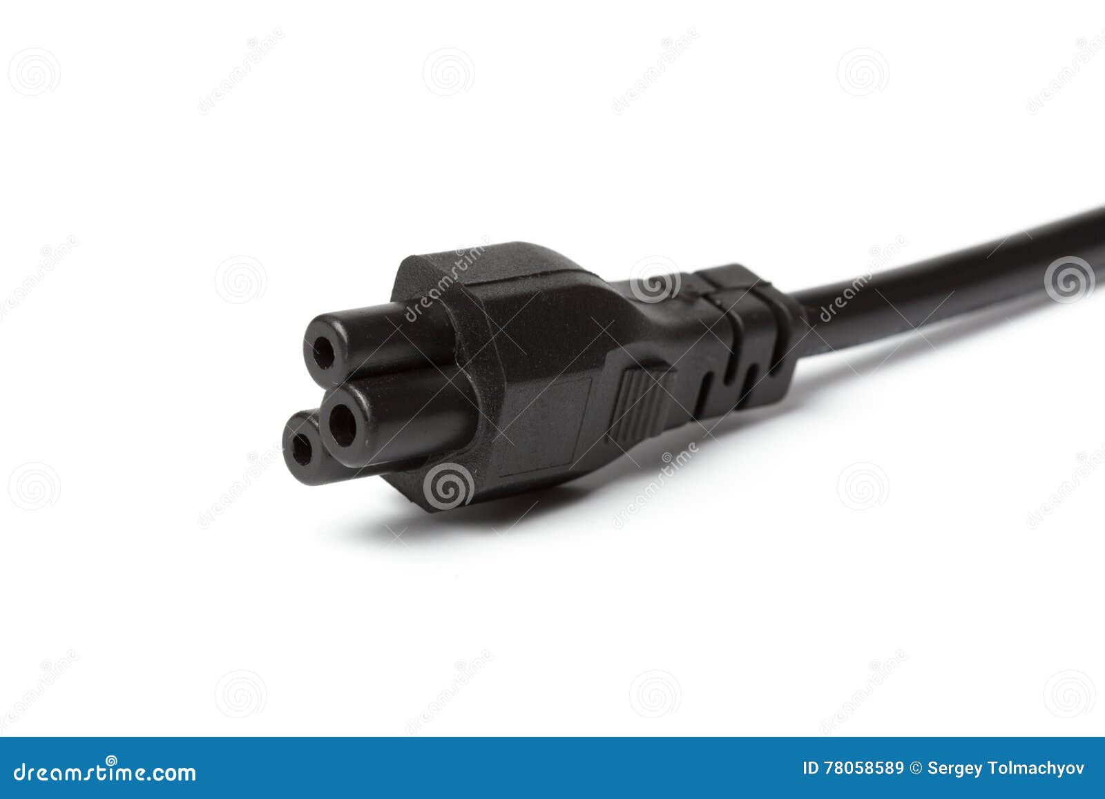 Black Power Cable with Plug Stock Image - Image of power, background ...