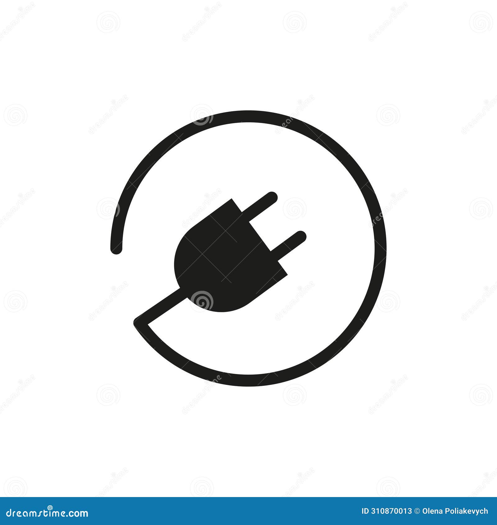 Black Power Plug Icon on White Background. Vector Illustration. EPS 10 ...