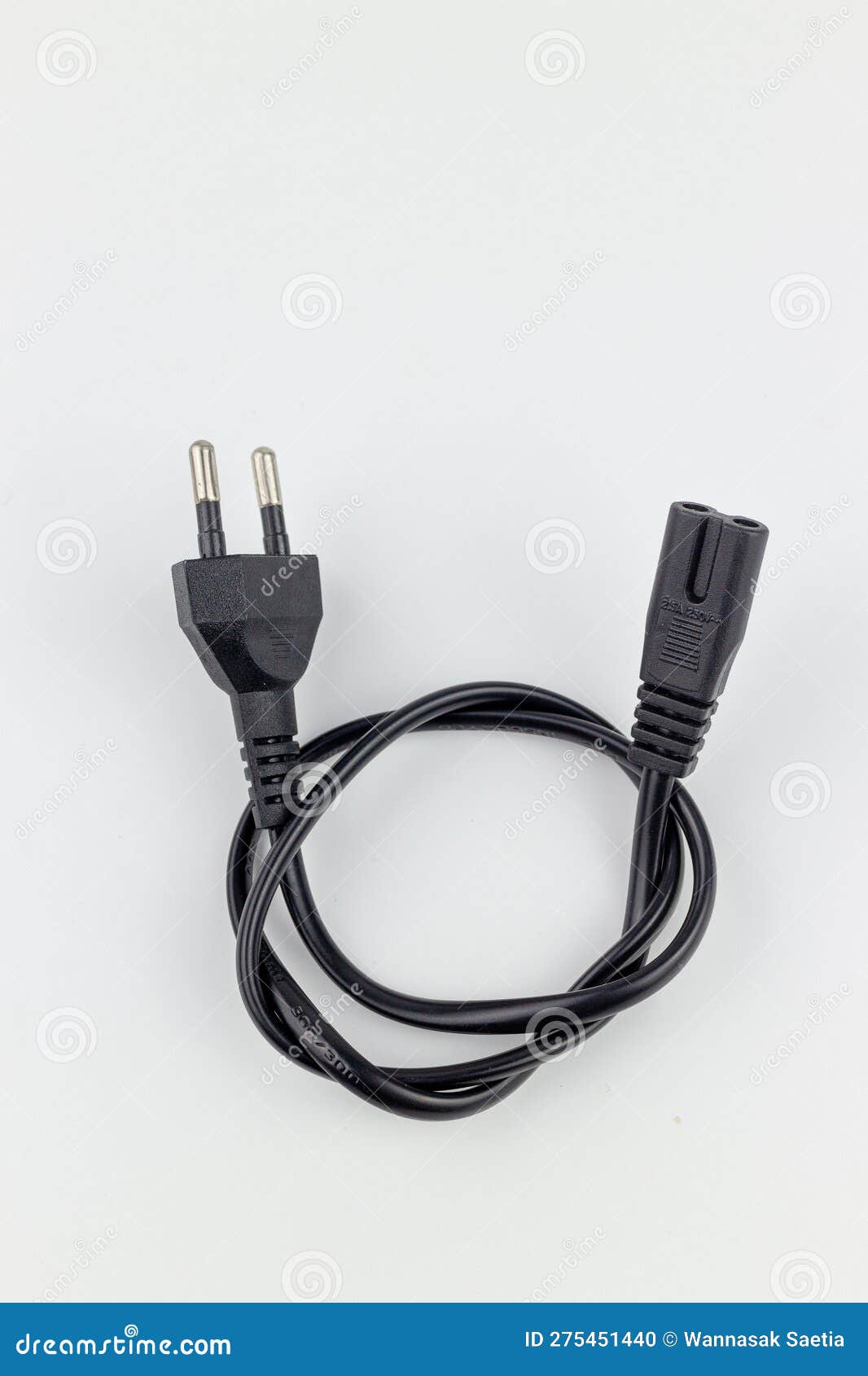 Black Power Plug Isolated on White Background. Clipping Path Included ...