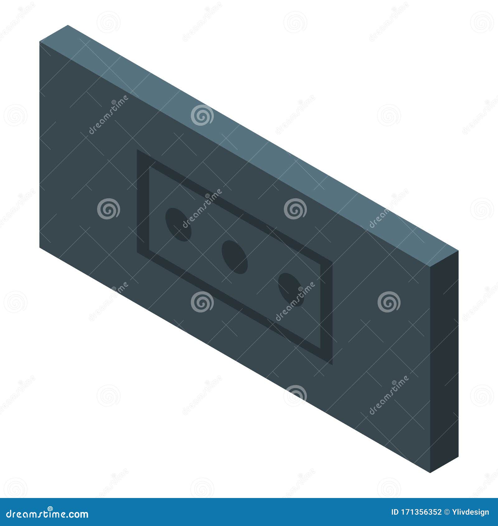 Black Power Socket Icon, Isometric Style Stock Vector - Illustration of ...