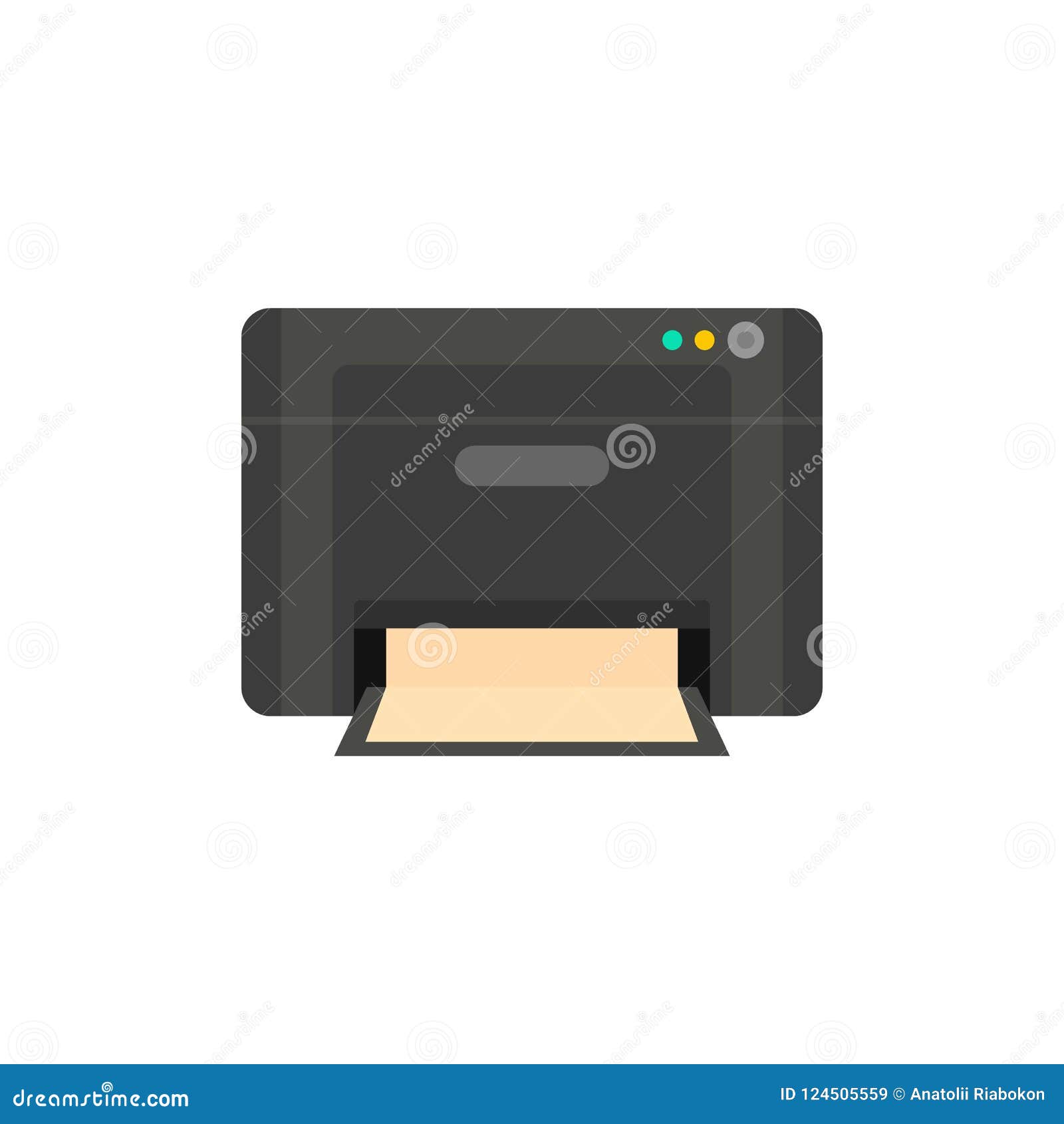 Black Printer Icon, Flat Style Stock Illustration - Illustration of ...