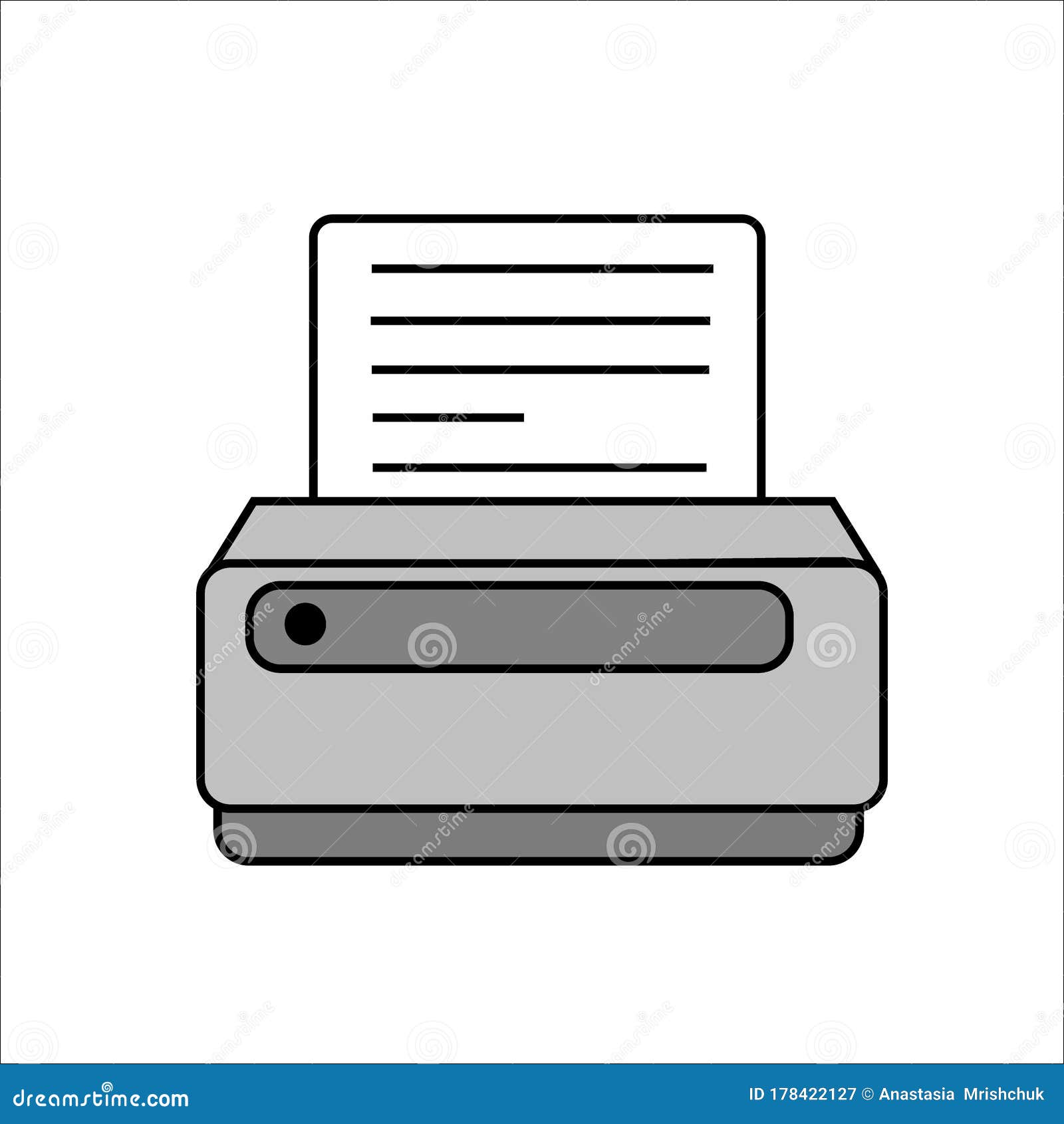 Black Printer Icon Isolated on White Background. Vector Illustration ...