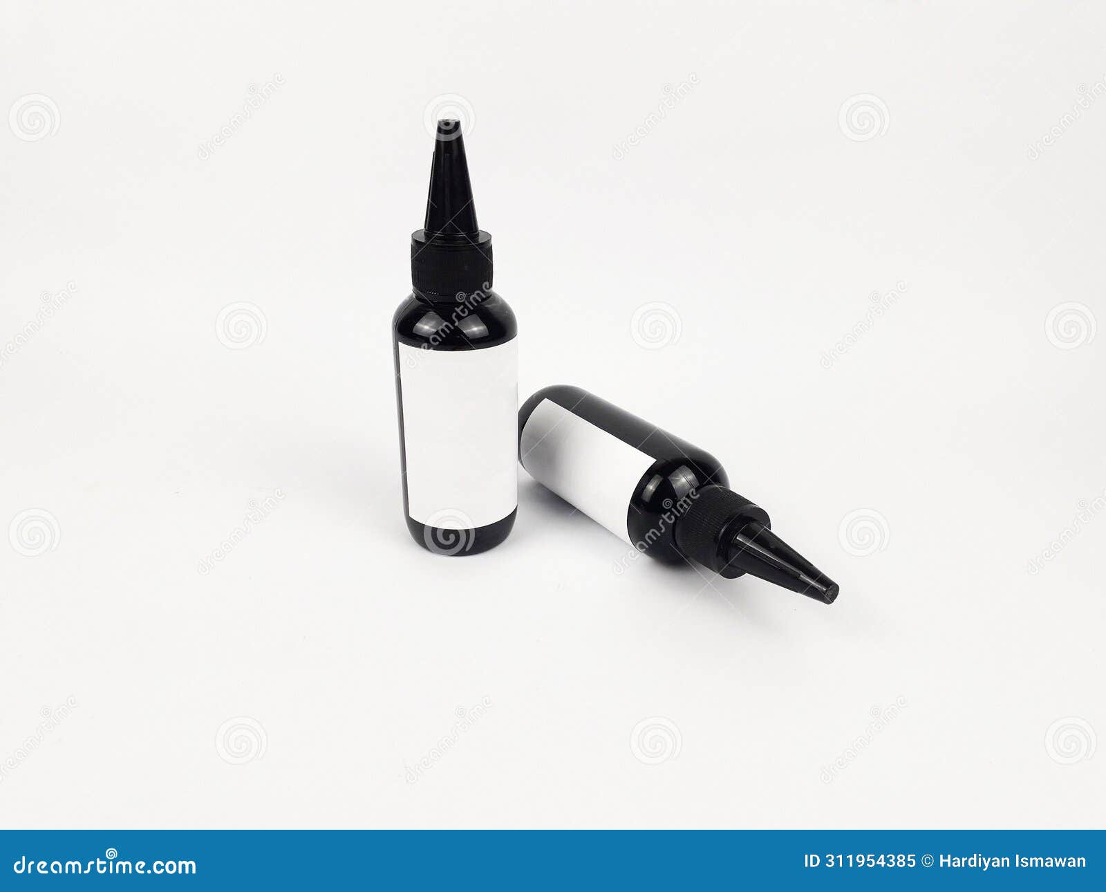 Black Printer Ink in a Bottle Stock Image - Image of office, white ...