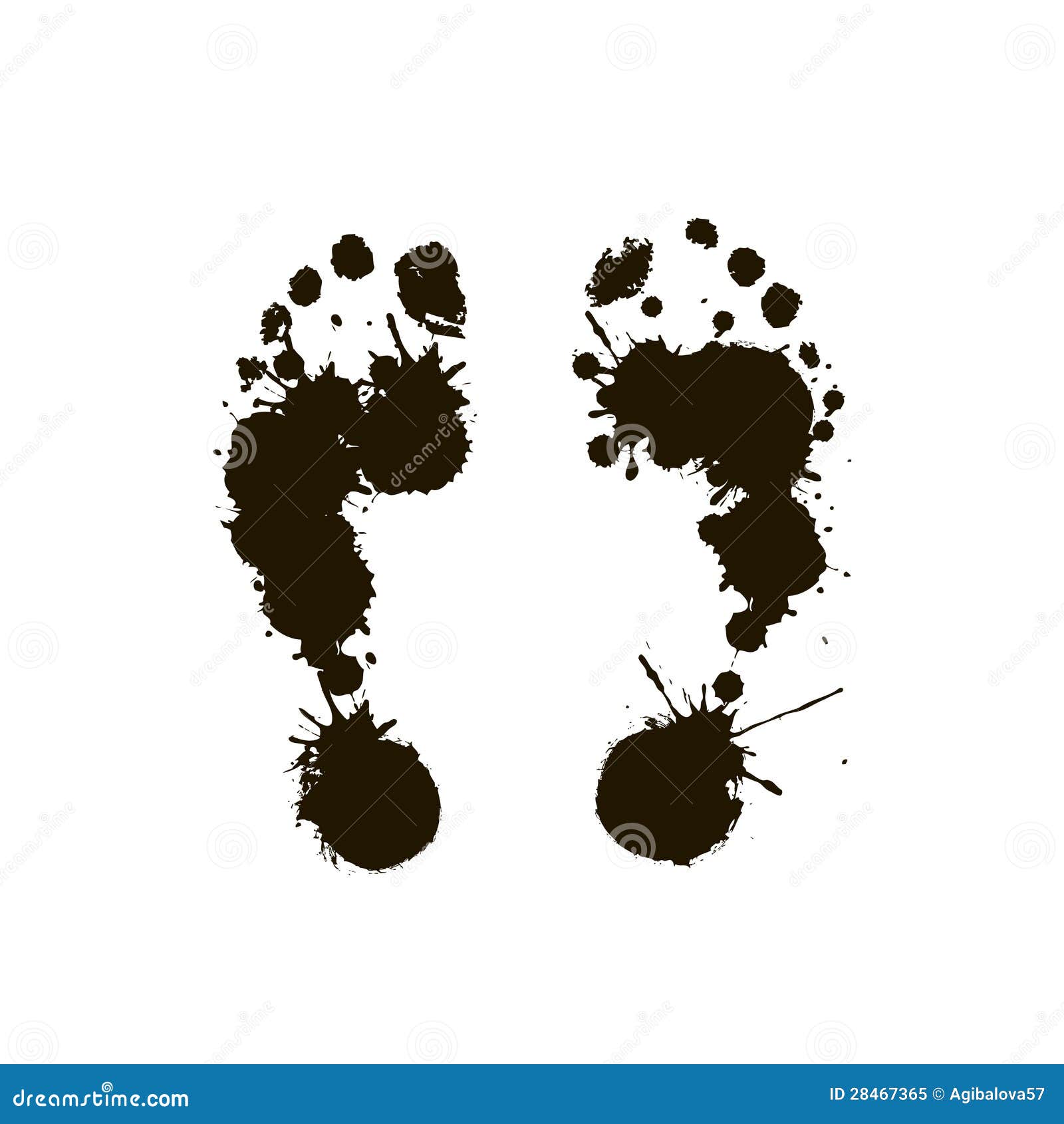 Black Prints of a Human Foot . Vector Illustration Stock Vector ...