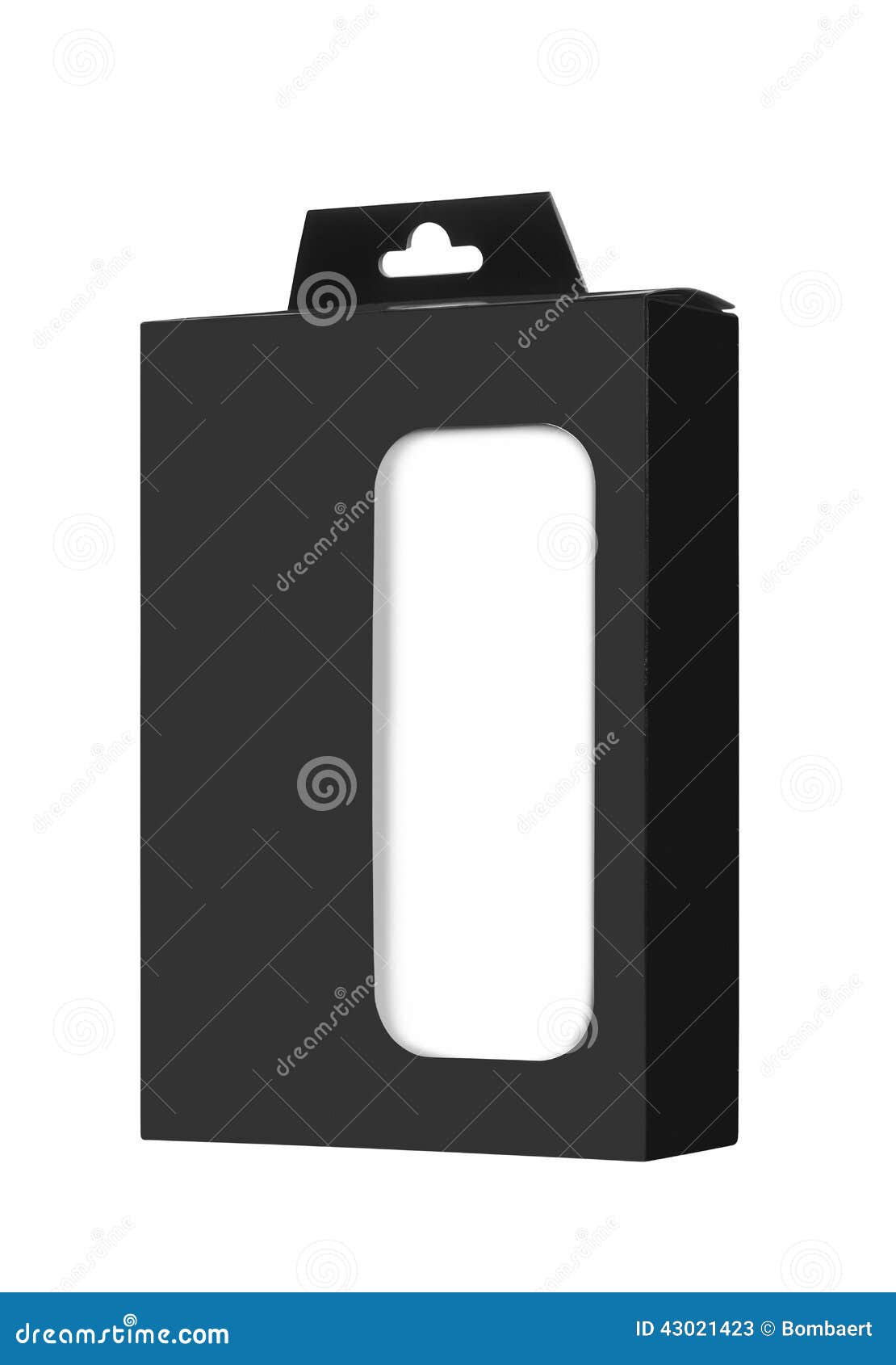Black Product Package Box with Window Isolated Stock Image - Image of ...