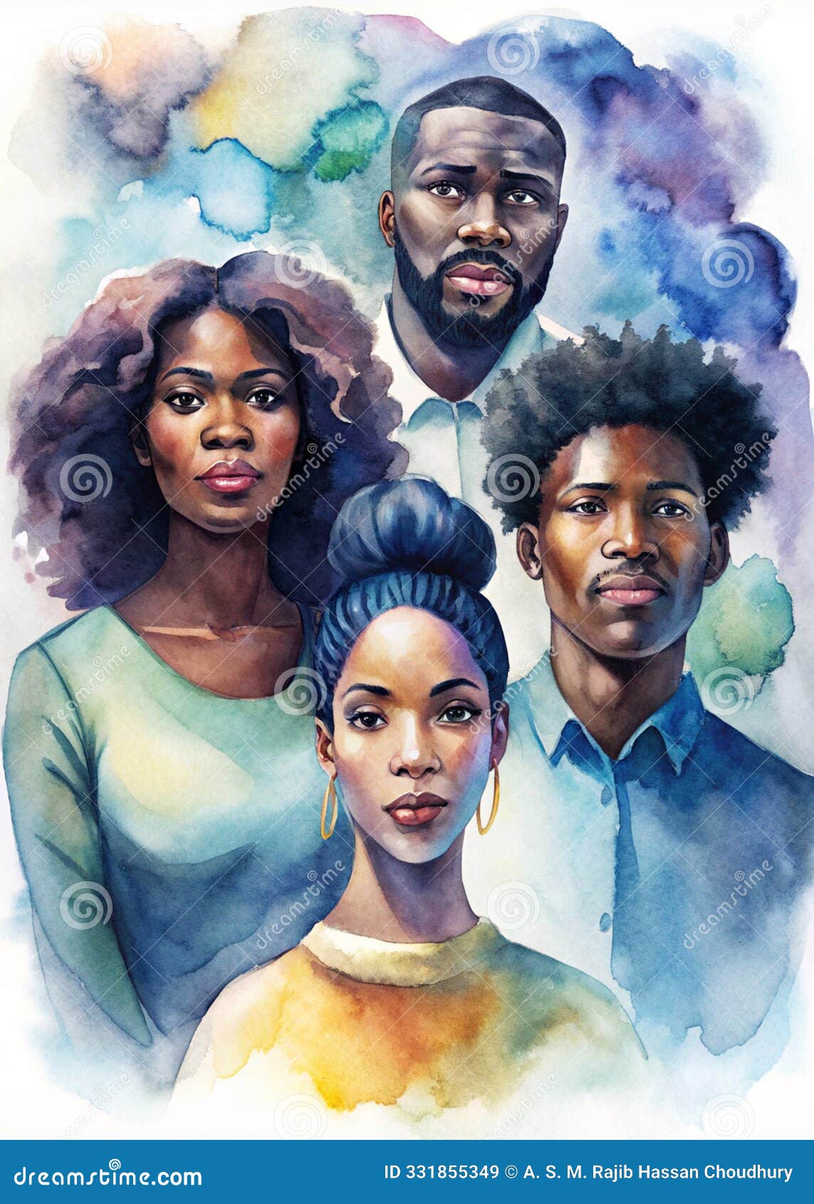 Black People Team Illustration Stock Illustration - Illustration of ...