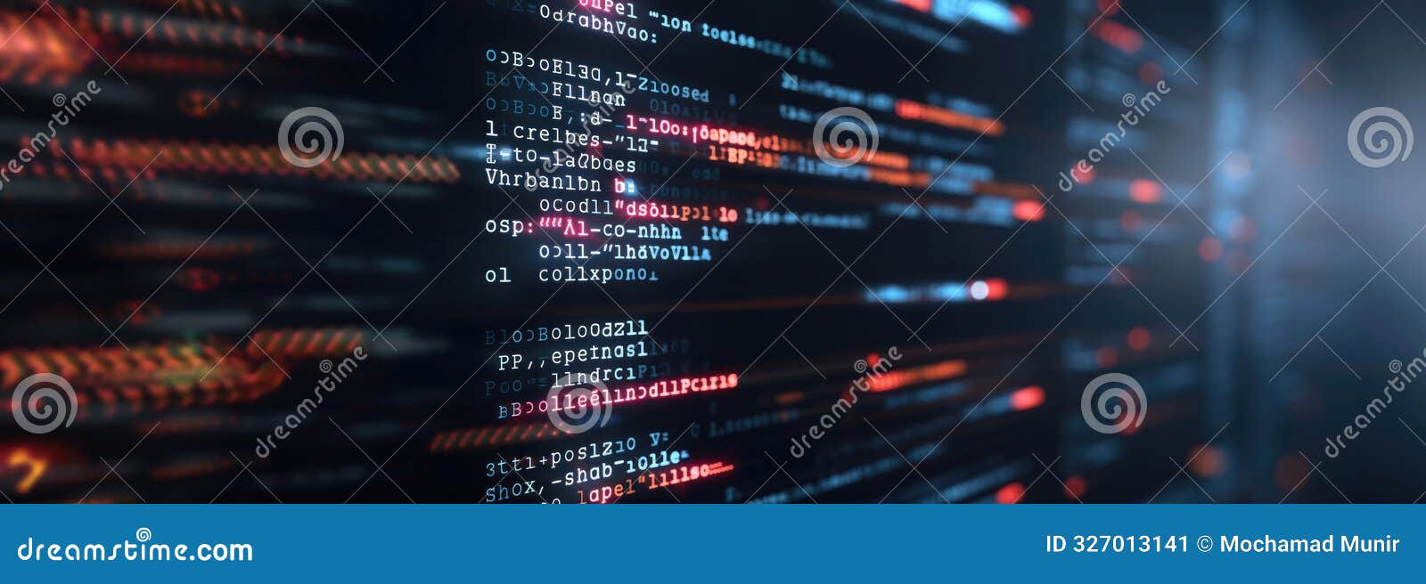 Black Program Code Data Stream on Computer Stock Illustration - Illustration of code, internet ...