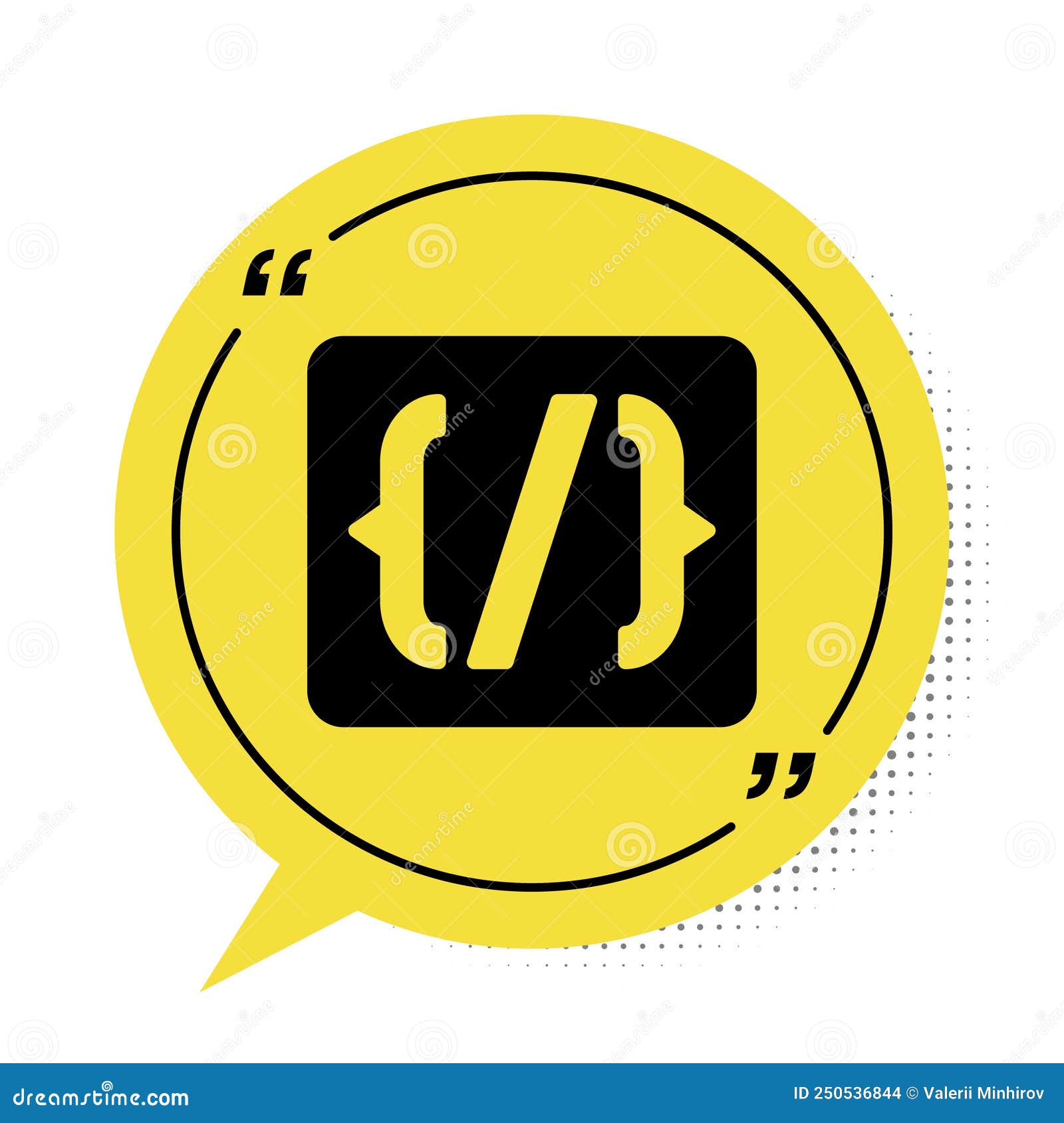 Black Programming Language Syntax Icon Isolated On White Background