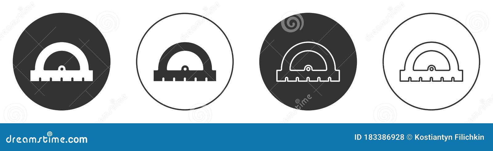 Black Protractor Grid for Measuring Degrees Icon Isolated on White ...