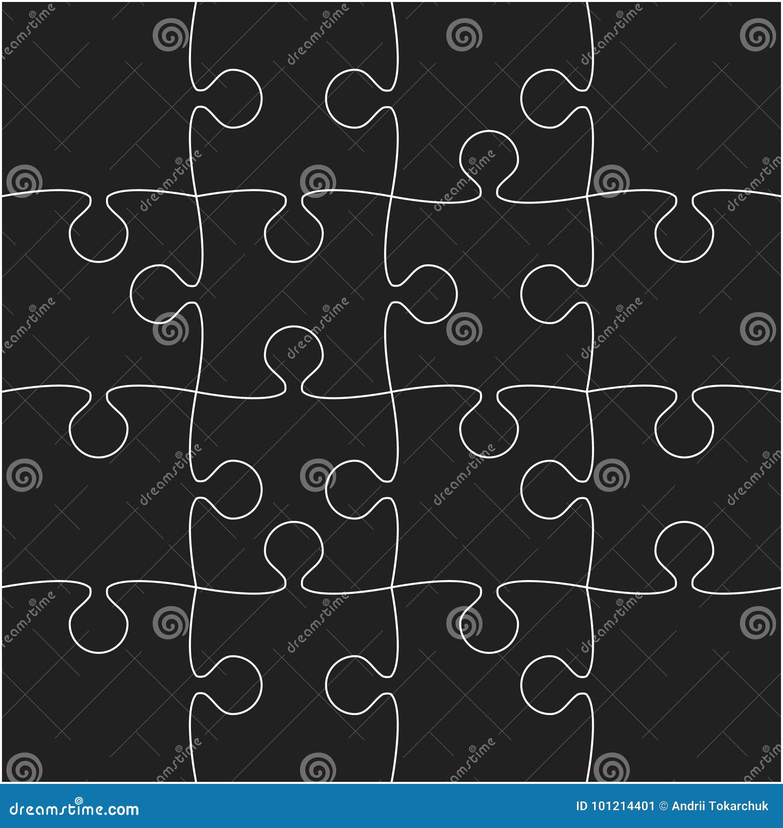 16 Black Puzzle Pieces - JigSaw - Vector Stock Vector - Illustration of ...