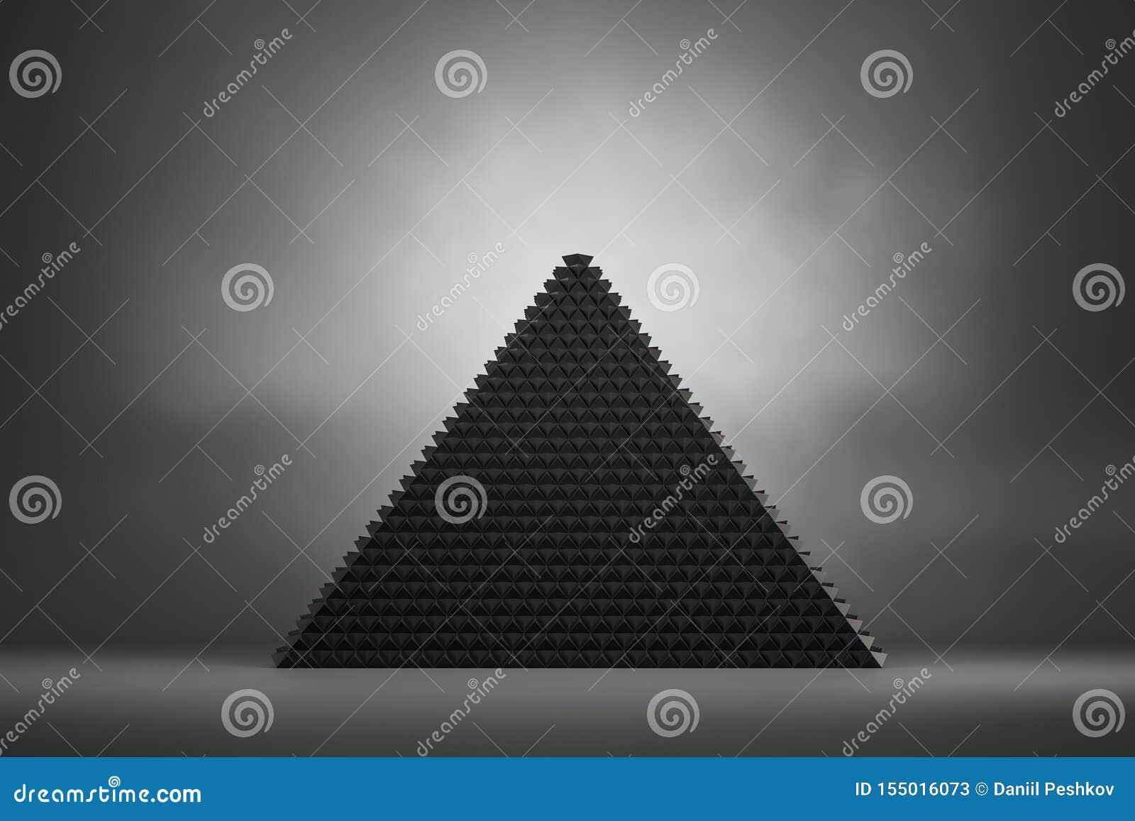 Black Pyramid on Grey Background Stock Illustration - Illustration of ...