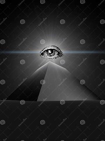 Black Pyramid of Providence Stock Illustration - Illustration of global ...