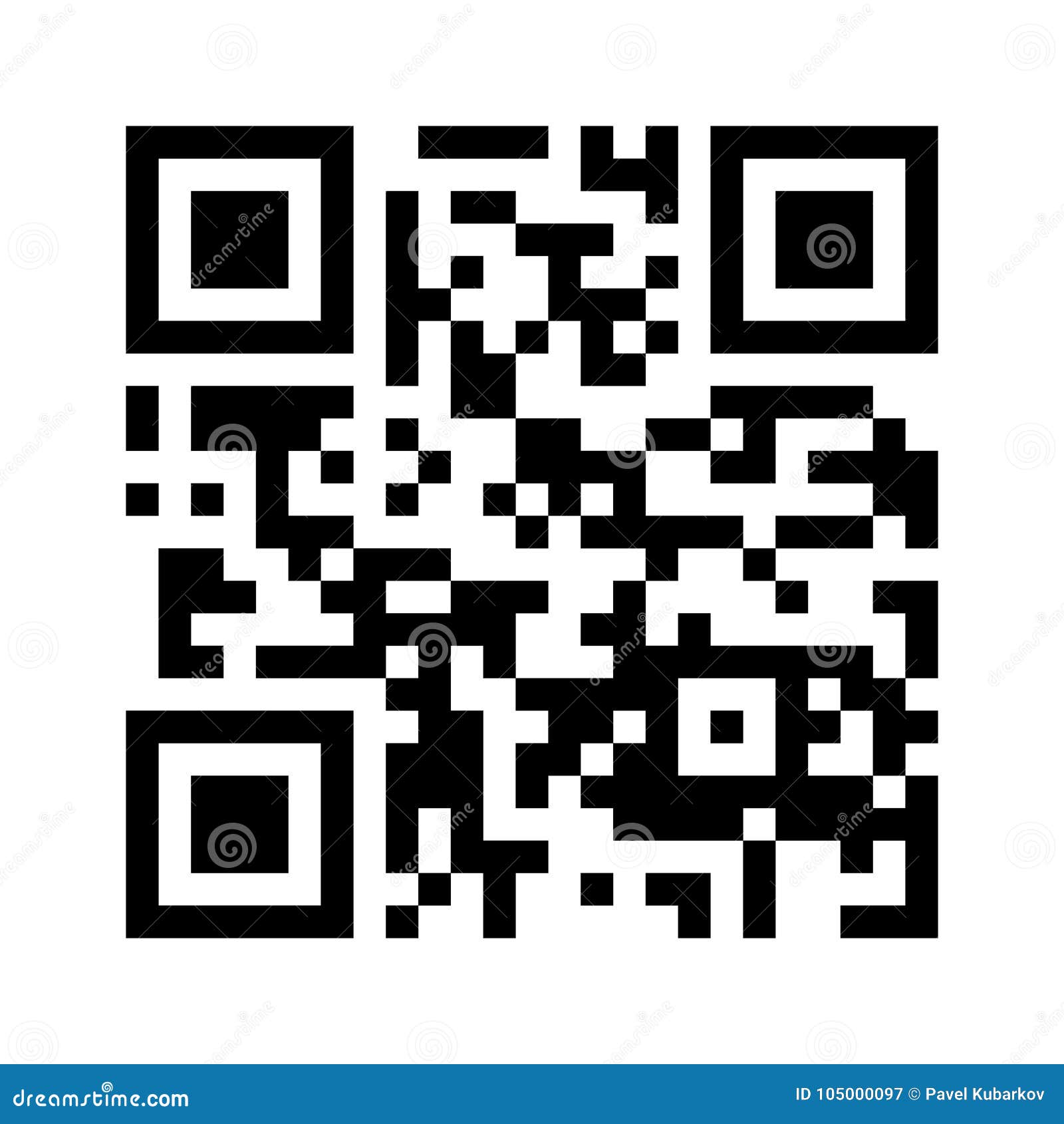 Qr code on a white stock vector. Illustration of black - 105000097