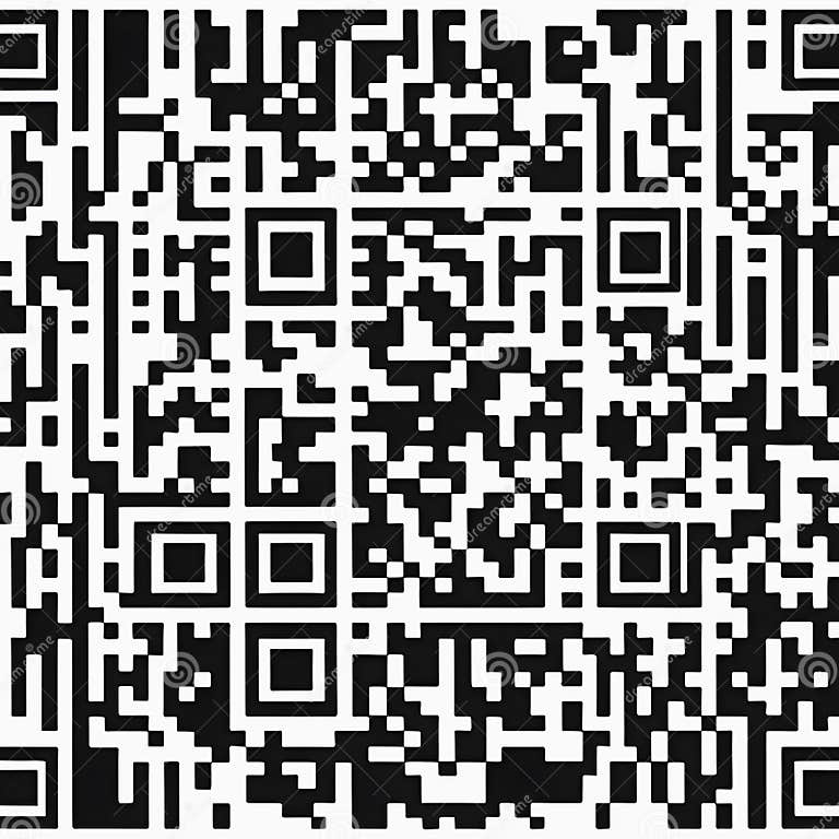 Black QR Code Pattern on White Background, Close Up Stock Illustration ...