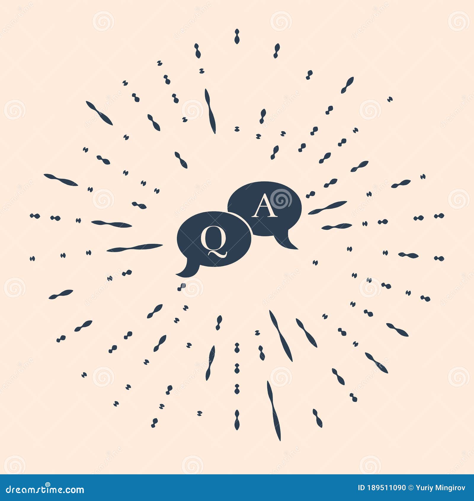 Black Question and Answer Mark in Speech Bubble Icon on Beige ...