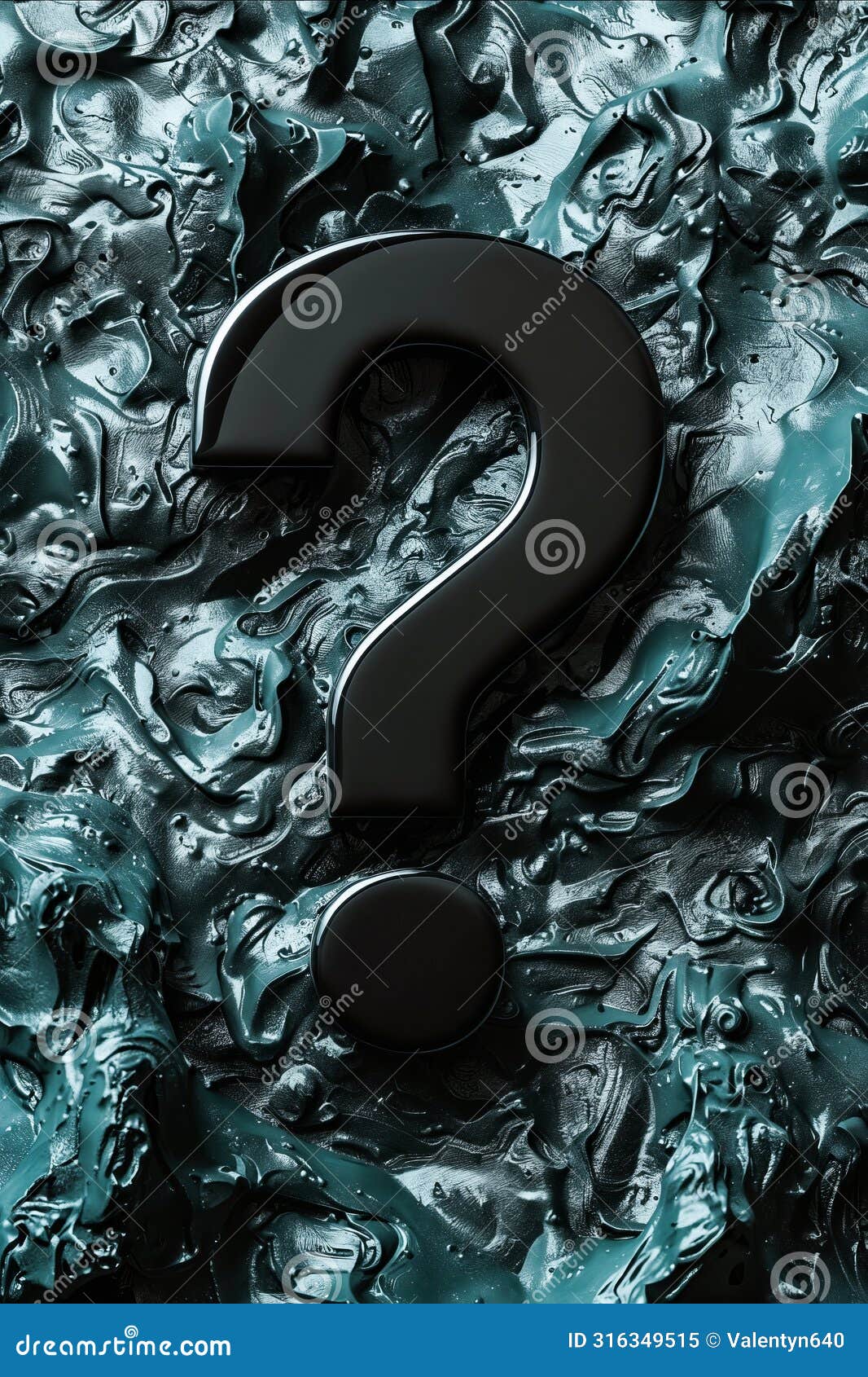 A Black Question Mark is on a Blue Background. Generative AI Stock ...
