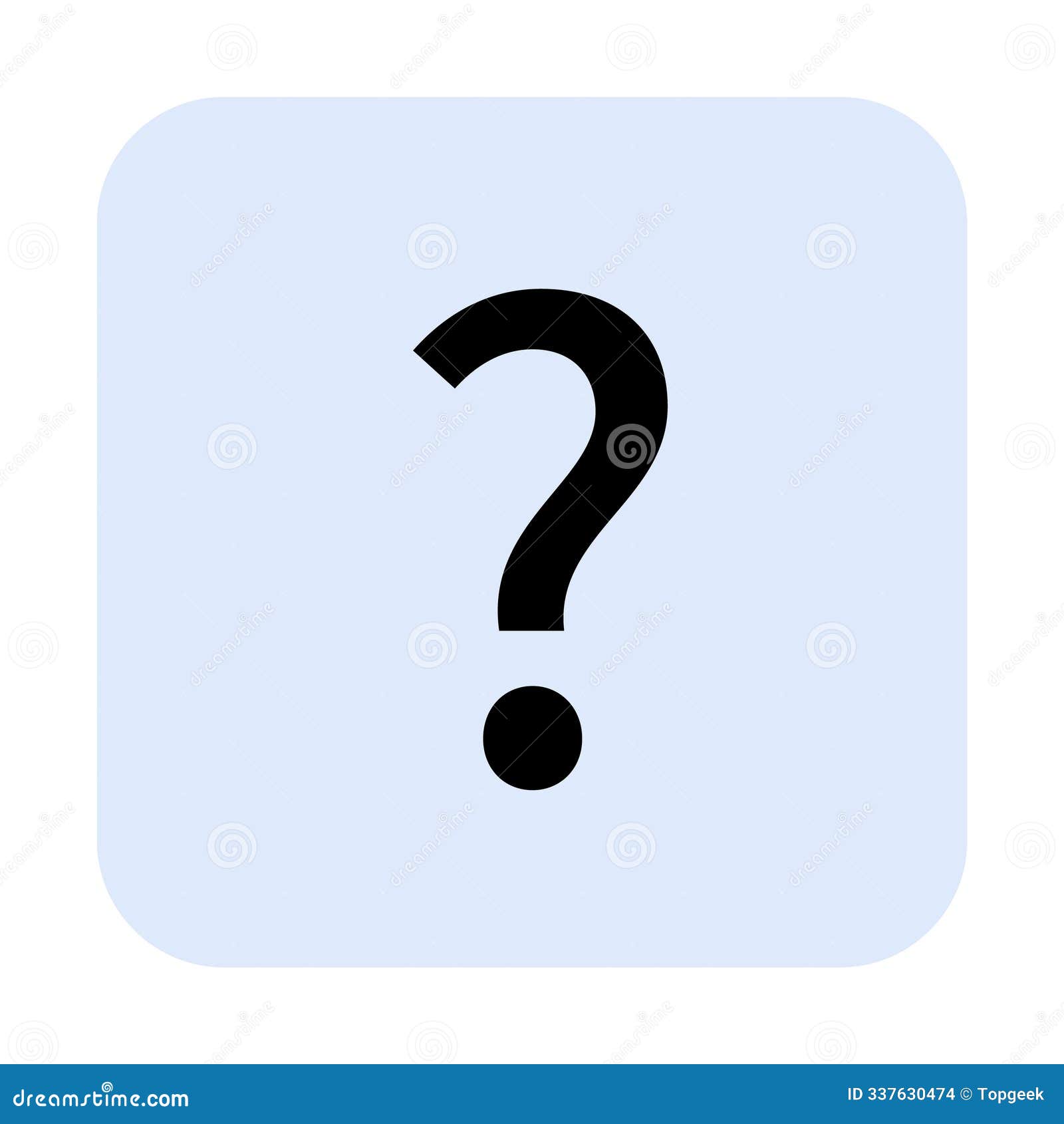 Black Question Mark on Light Blue Square Background for Queries and ...