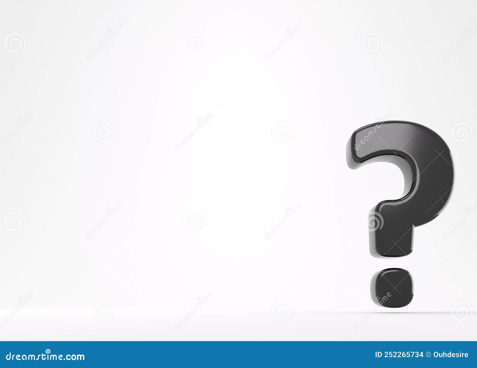 Black Question Mark Over White Studio Background. Stock Illustration ...