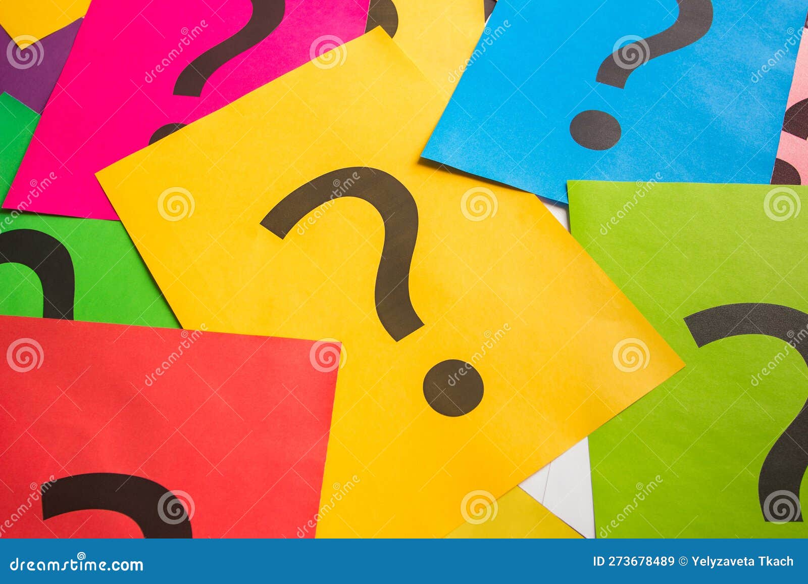 Black Question Marks on the Colored Papers Stock Image - Image of ...