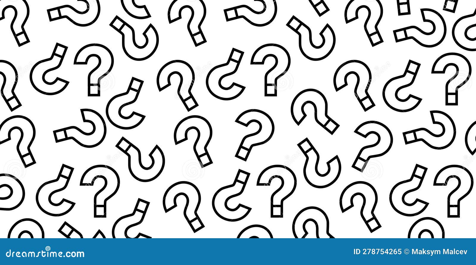 Black Question Marks on White Background. Question Mark Pattern ...