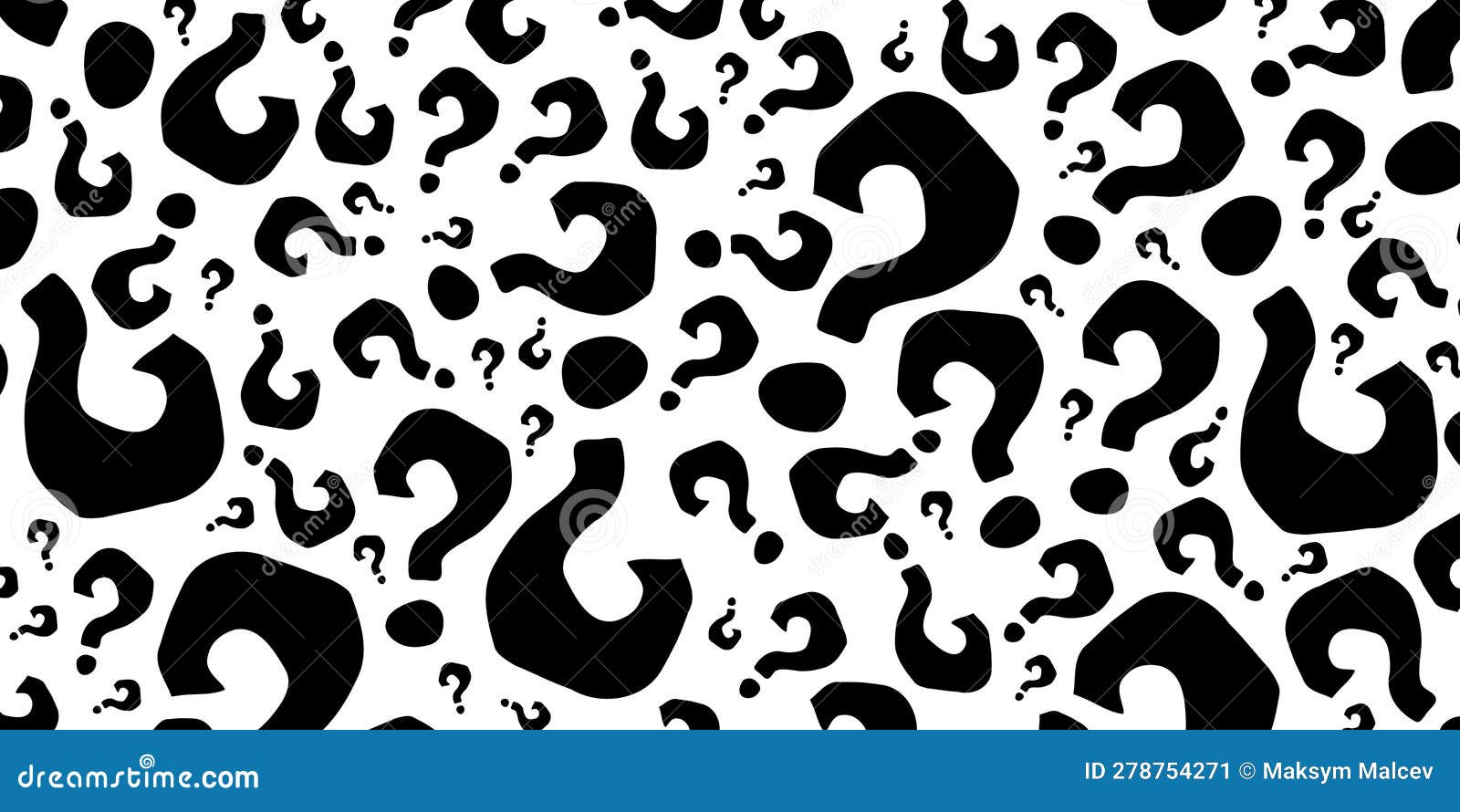 Black Question Marks on White Background. Question Mark Pattern ...
