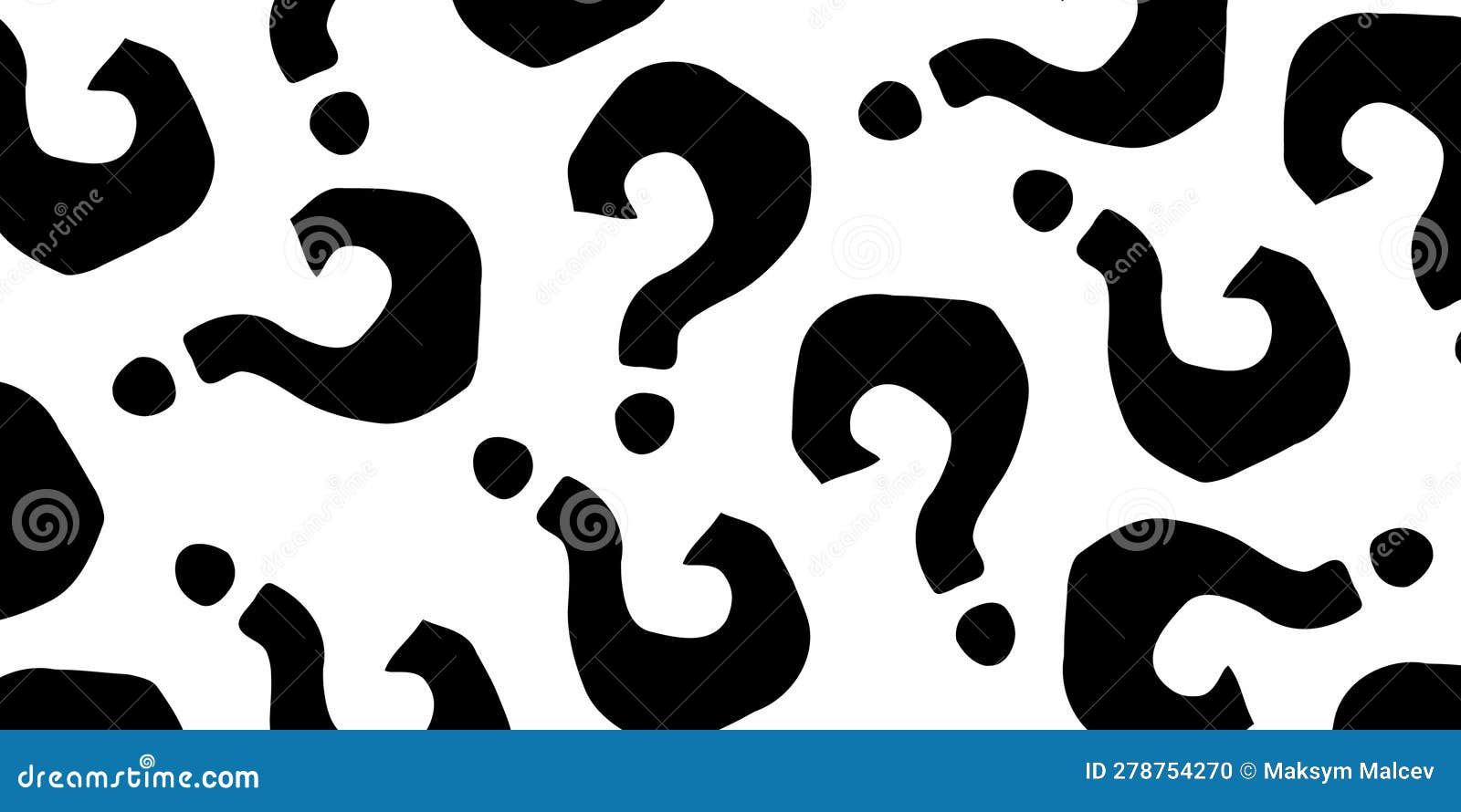 Black Question Marks on White Background. Question Mark Pattern ...