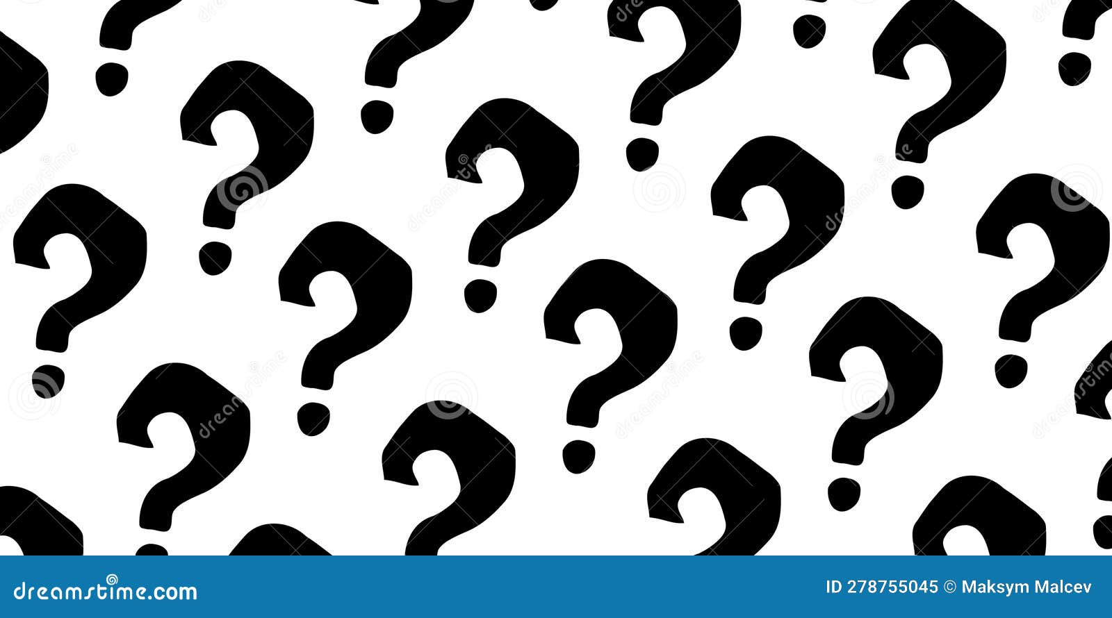 Black Question Marks on White Background. Question Mark Pattern ...