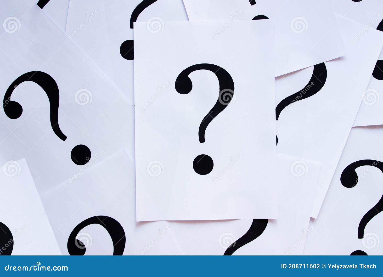 Black Question Marks on the White Papers Stock Photo - Image of ...