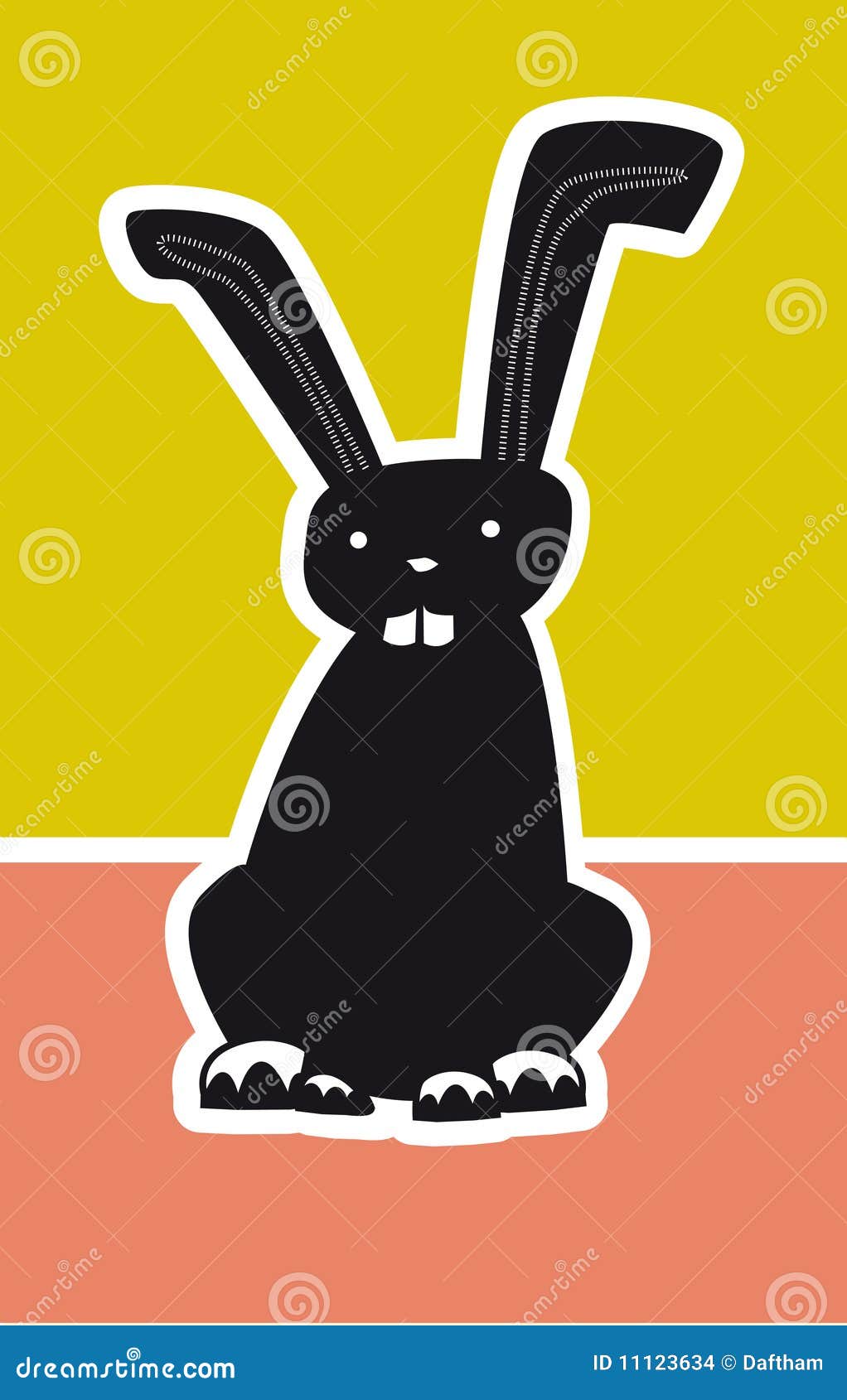 Black rabbit stock illustration. Illustration of black - 11123634