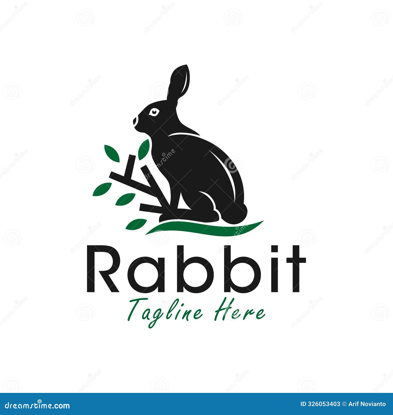 Black rabbit animal logo stock illustration. Illustration of drawing ...