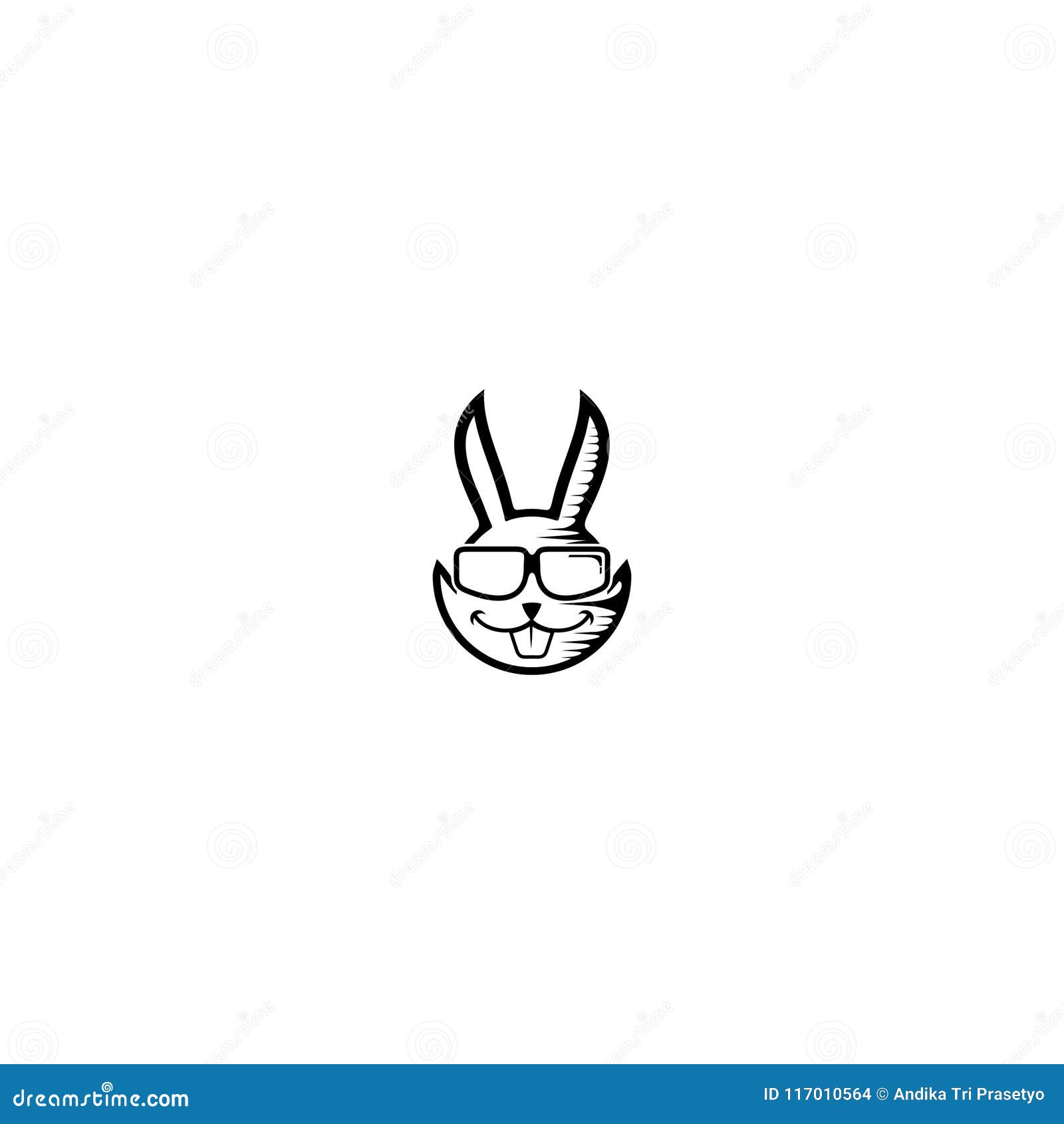 Black Rabbit Cool Logo Design Stock Illustration - Illustration of ...
