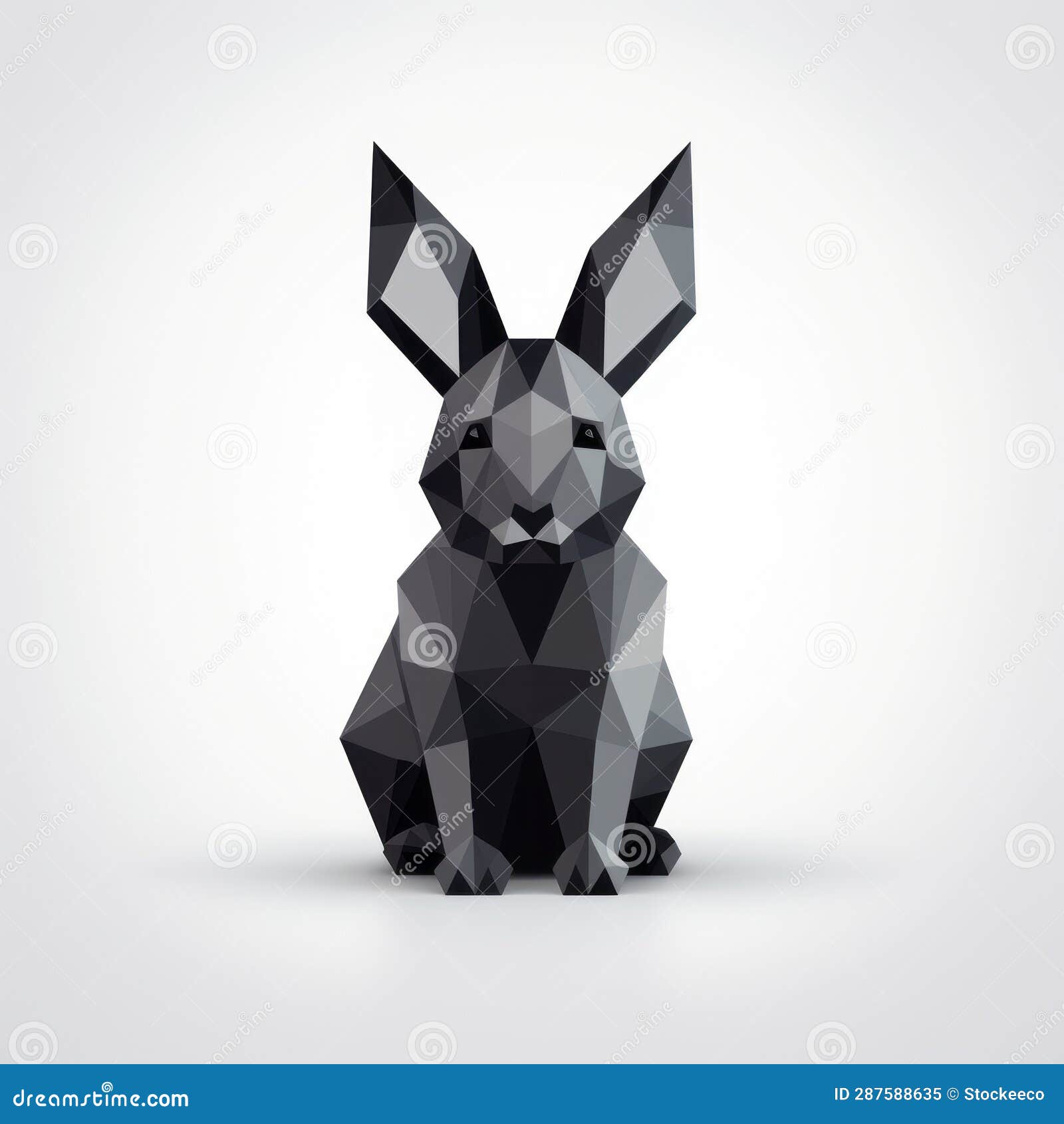 Black Rabbit Low Poly Illustration Style Icon Vector Stock Illustration ...